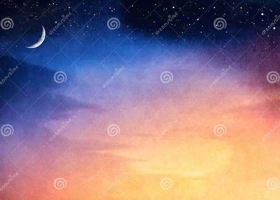 Crescent Moon Sunset stock photo. Image of backgrounds - 21779444