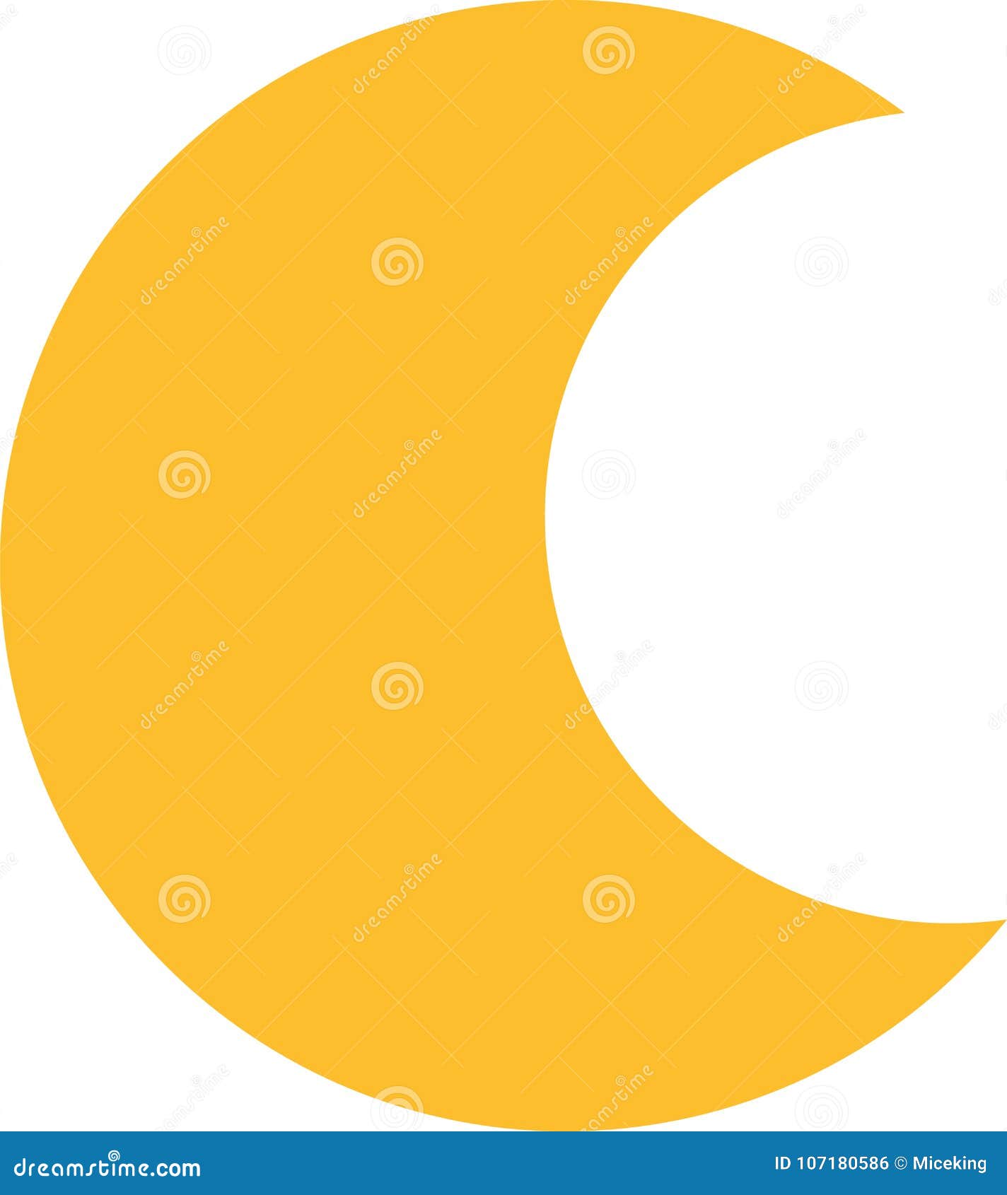 Crescent moon yellow stock vector. Illustration of space - 107180586