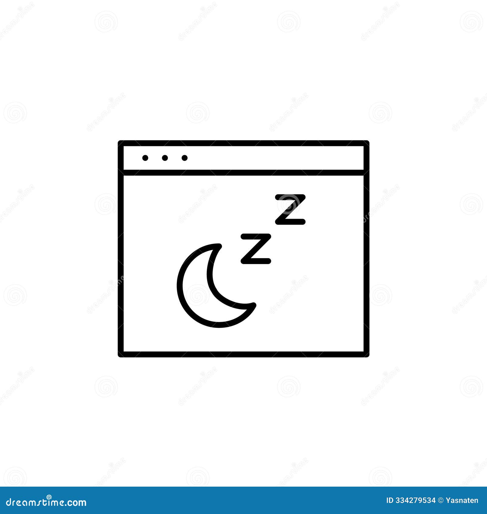 Crescent Moon and Zz Sleep Symbols in Web Browser. Dark Mode, Night ...