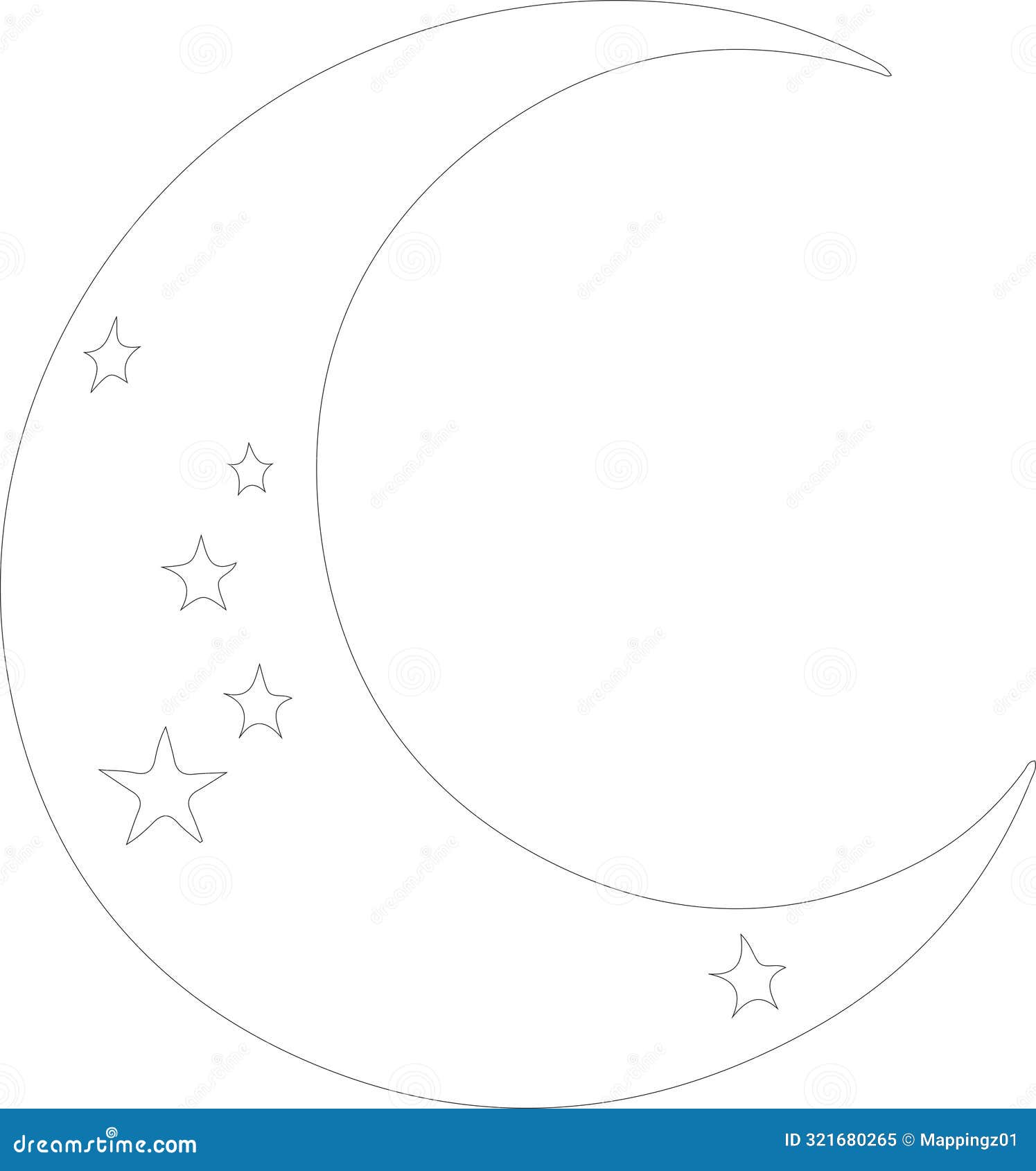 Crescent Outline Silhouette Generative Ai Stock Vector - Illustration ...