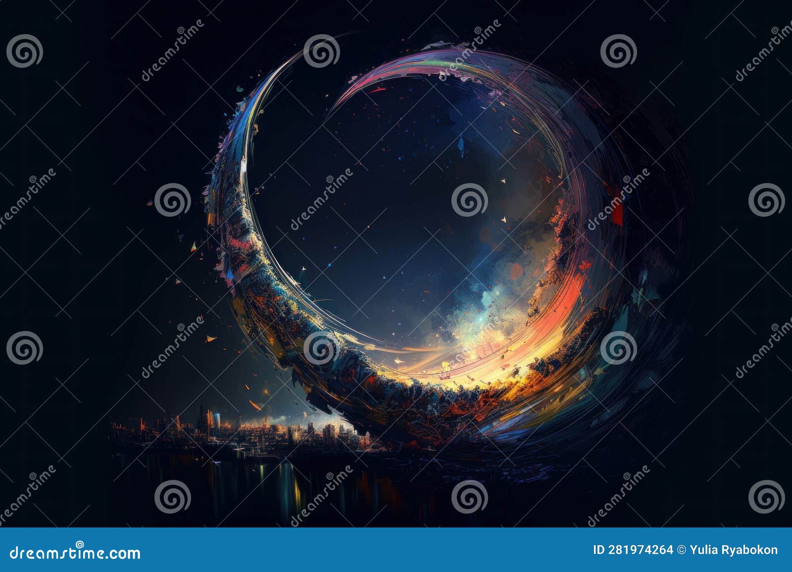 Crescent Planet Moon. Generate Ai Stock Illustration - Illustration of ...