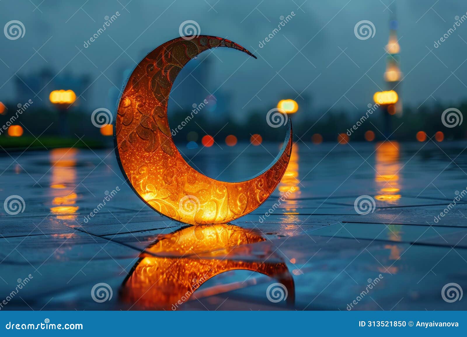 A Crescent Shaped Object Sitting on Top of a Tiled Floor Stock Photo ...