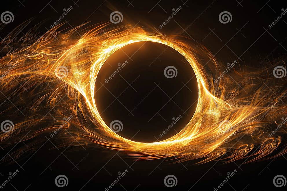 Crescent of Solar Eclipse Radiating Sunstreaks. Generative AI. Stock ...