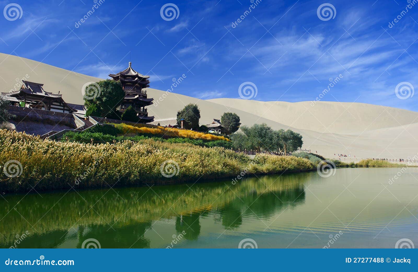 The Crescent Spring in Dunhuang,China Stock Photo - Image of blue ...