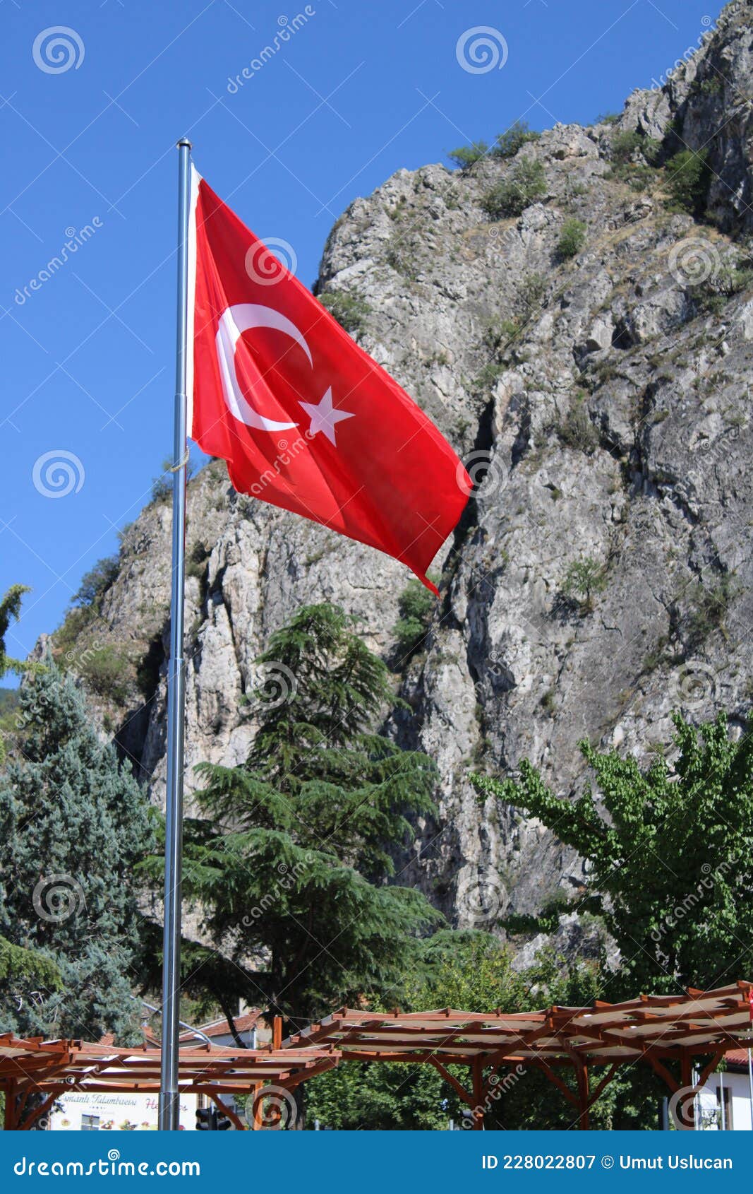 Turkish flag stock image. Image of alps, summit, tree - 228022807
