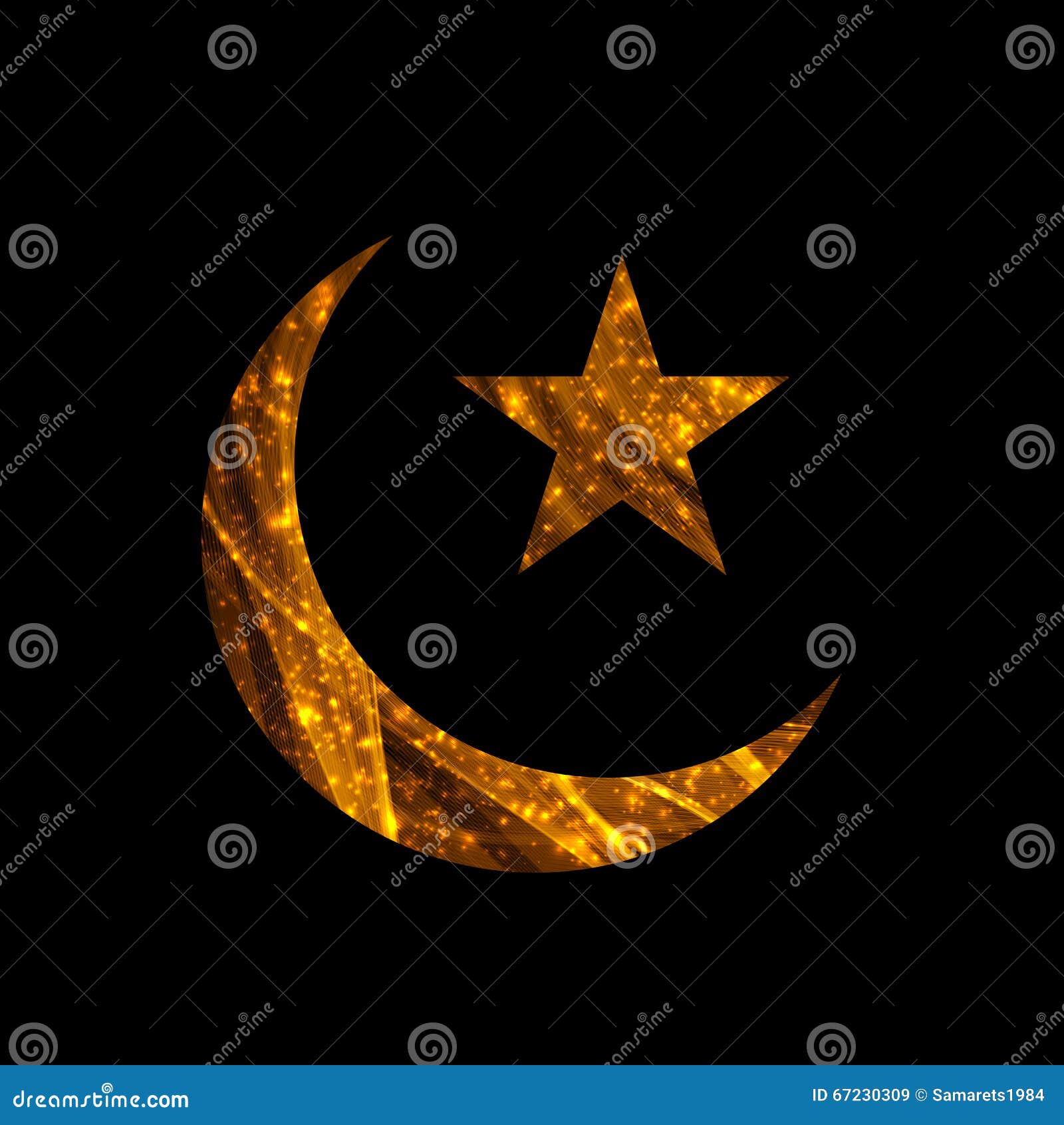 Crescent and Star for Ramadan Card. Stock Illustration - Illustration ...