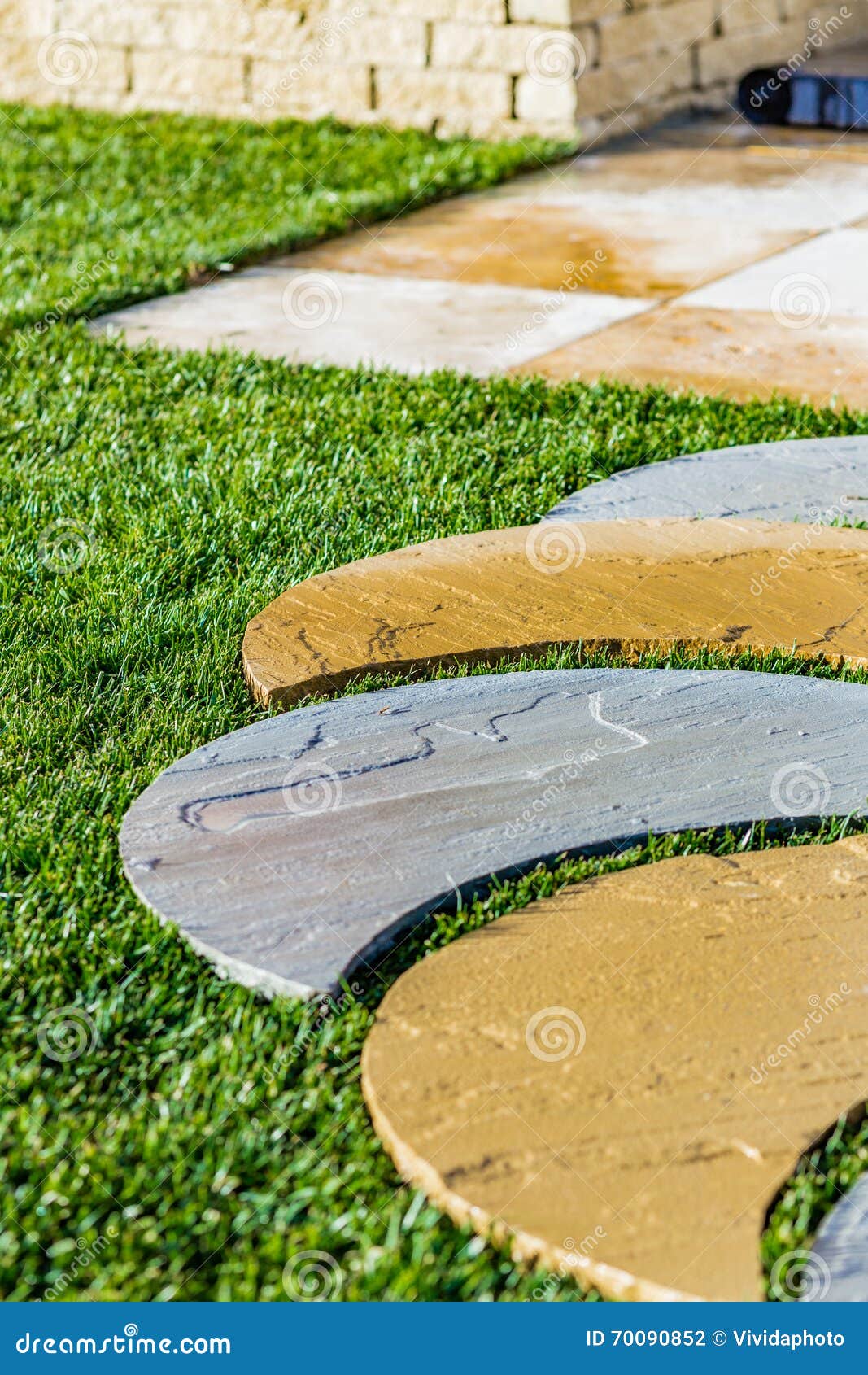 Crescent stone steps stock photo. Image of slabs, plates - 70090852