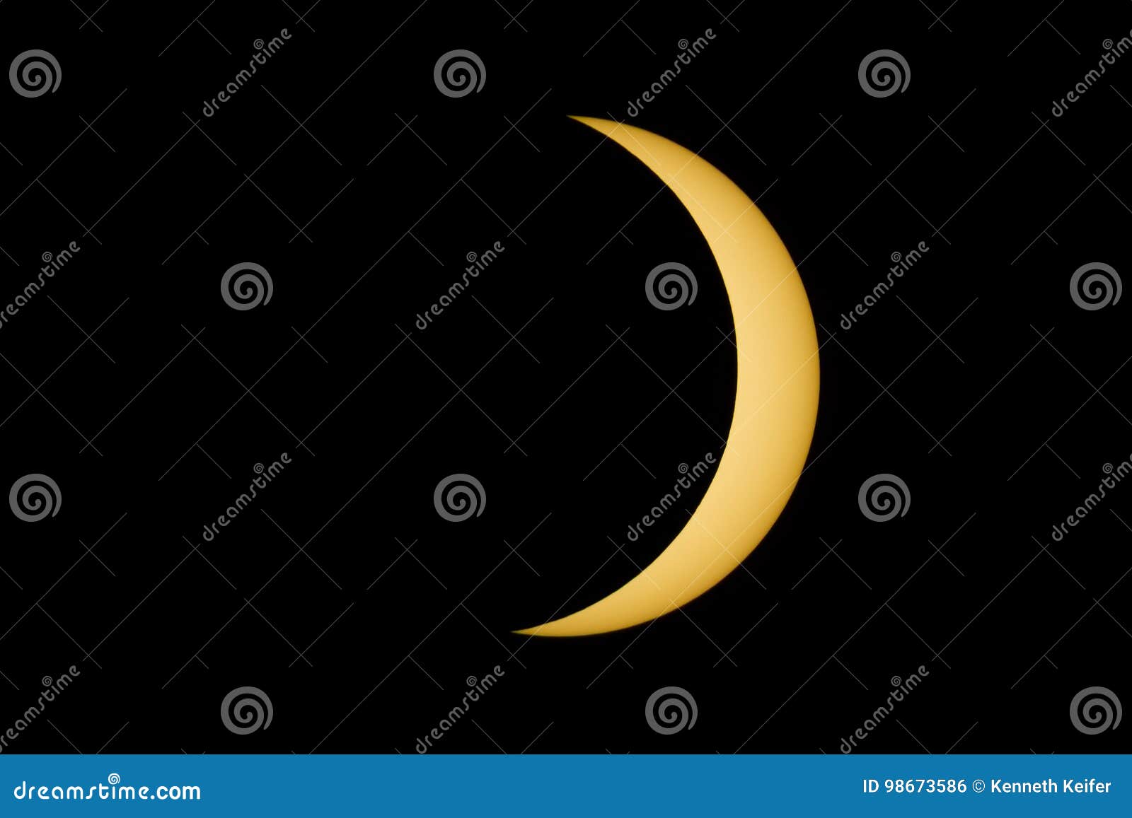 Crescent Sun Behind Moon stock photo. Image of space - 98673586