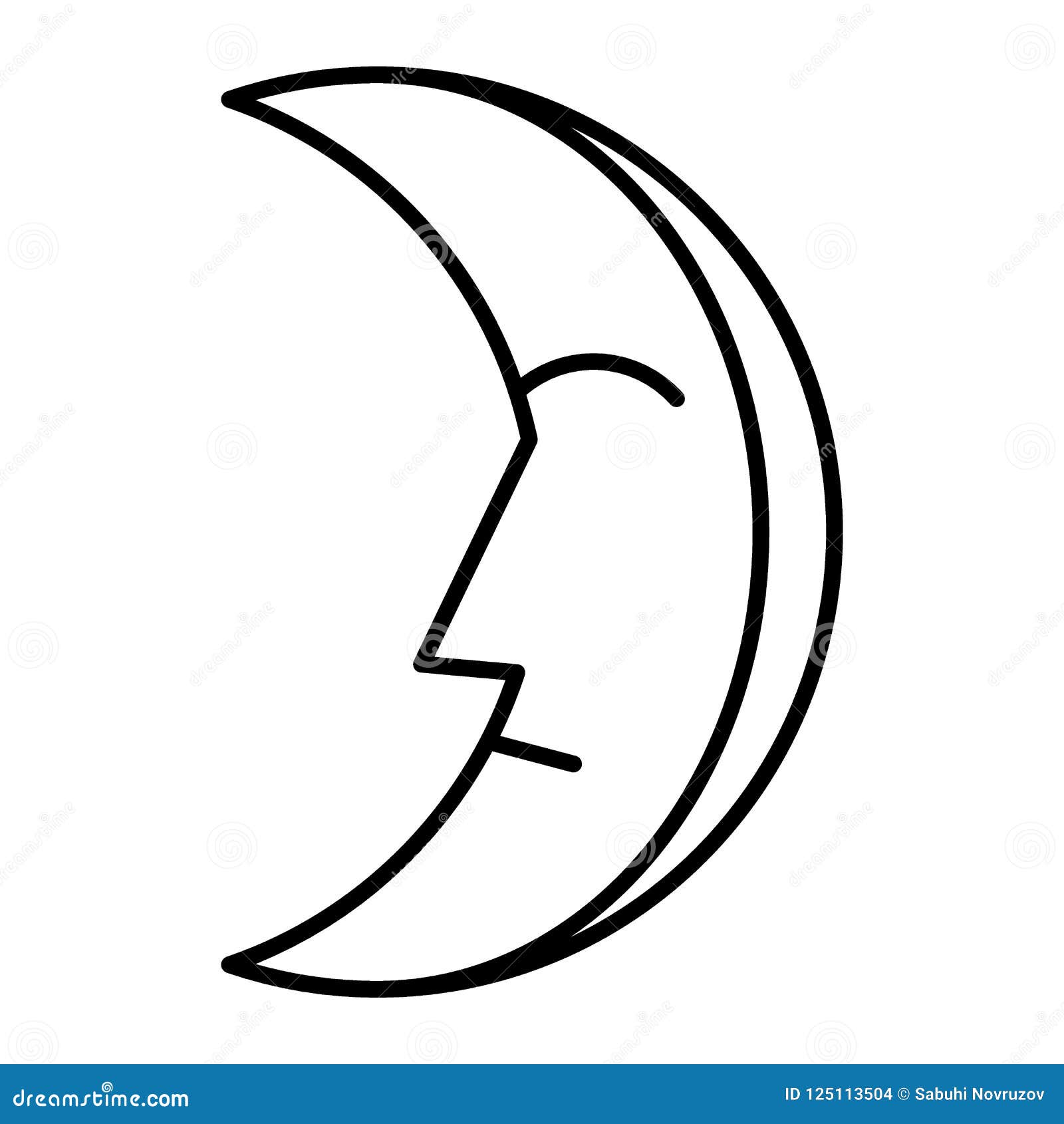 Half Moon Face Outline