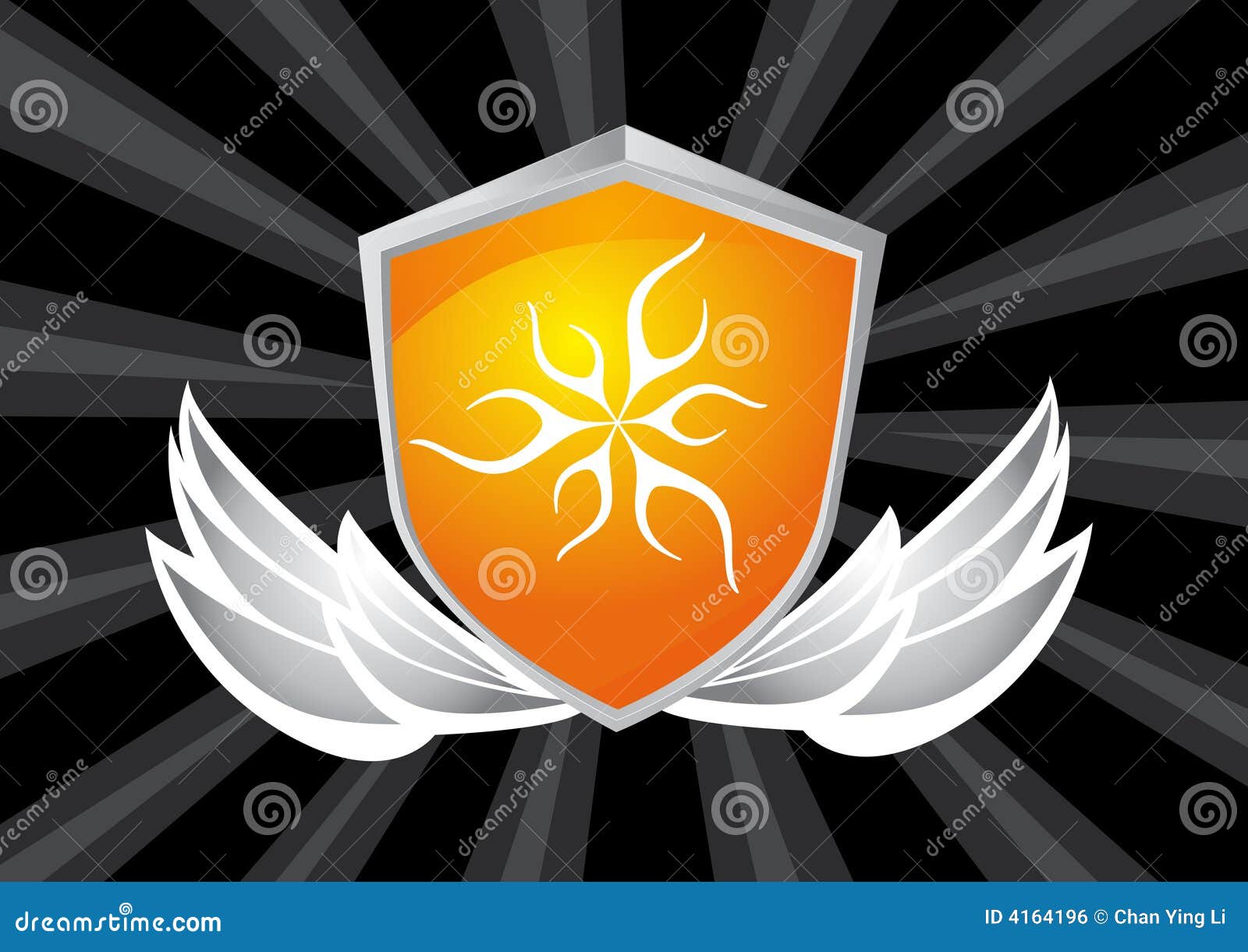 Winged Crest stock illustration. Illustration of badge - 4164196