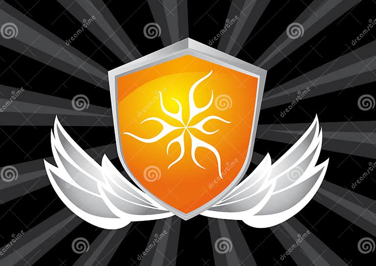 Winged Crest stock illustration. Illustration of badge - 4164196