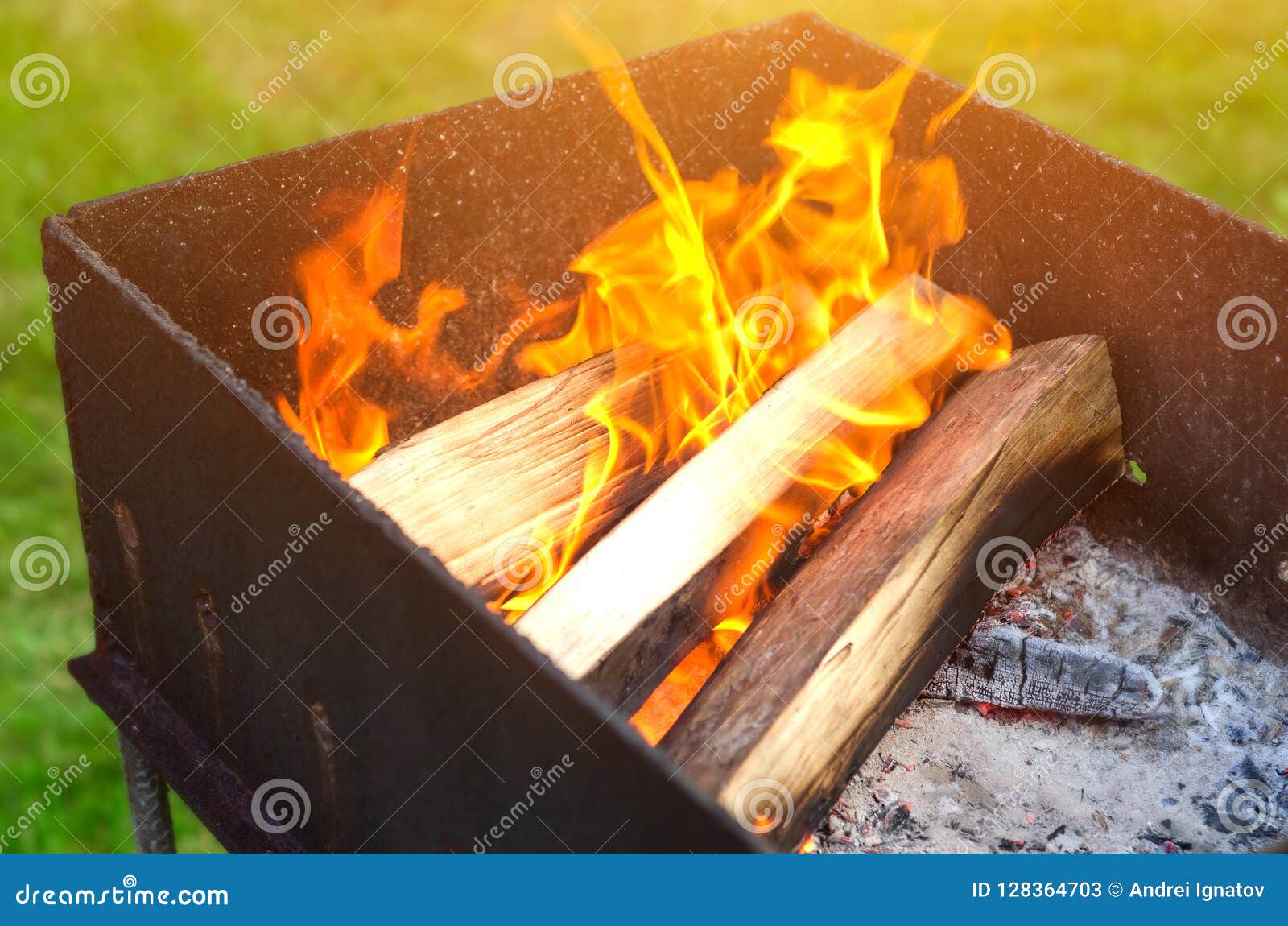 Crest of Flame on Burning Wood in Fireplace Stock Image - Image of ...
