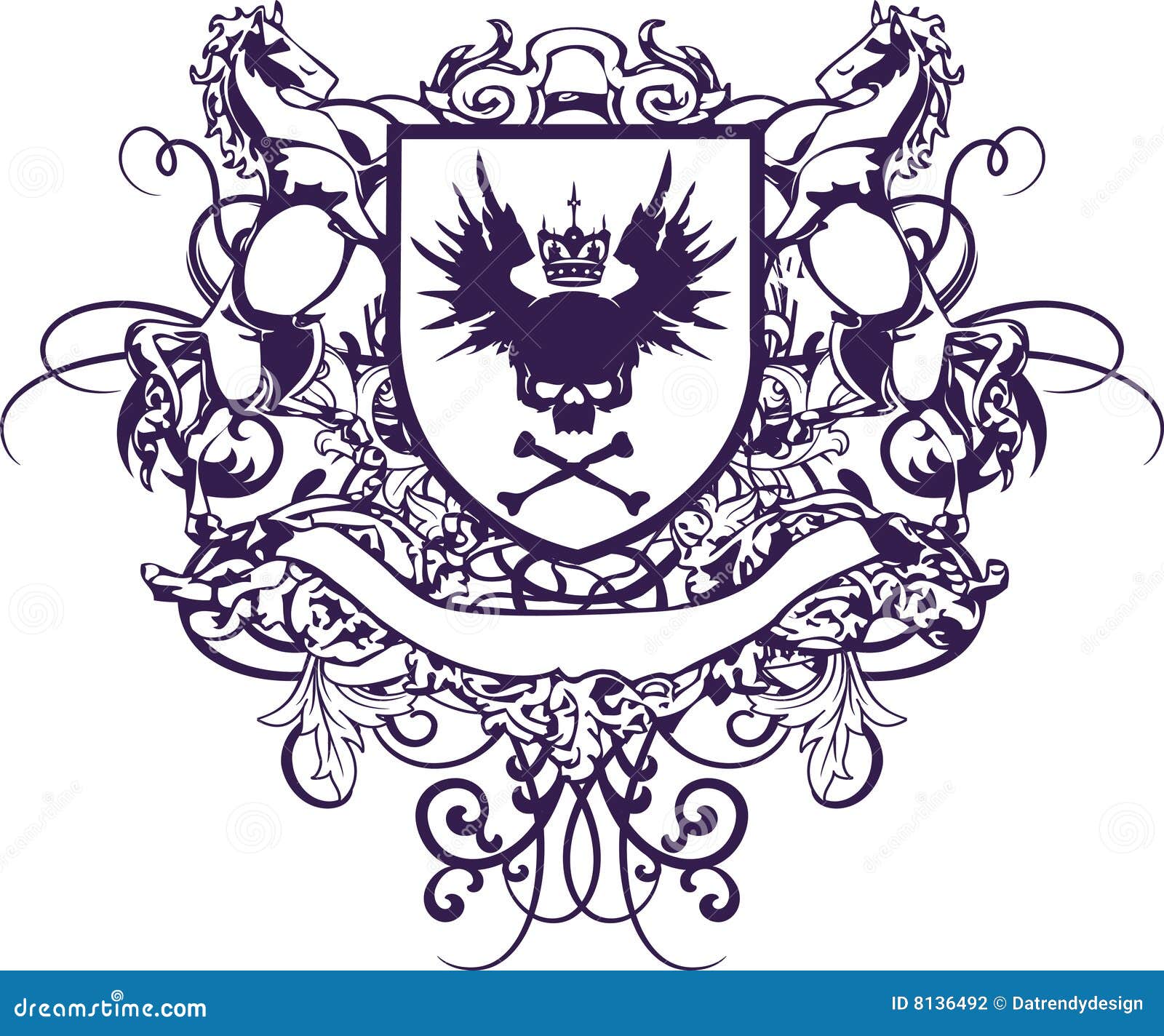 Crest Heraldic Royalty Emblem Stock Illustration - Illustration of ...