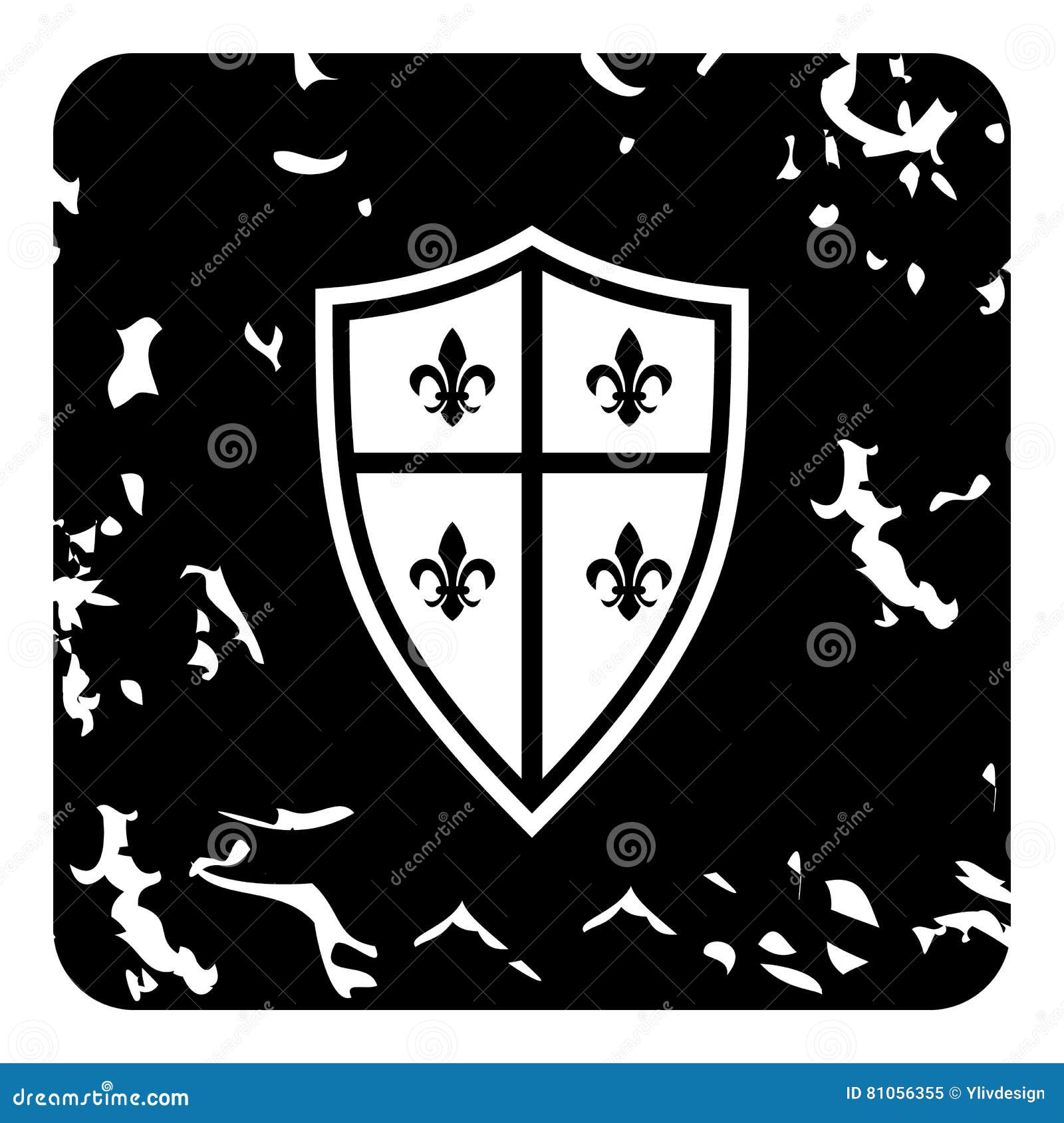 Crest icon, grunge style stock vector. Illustration of heraldic - 81056355