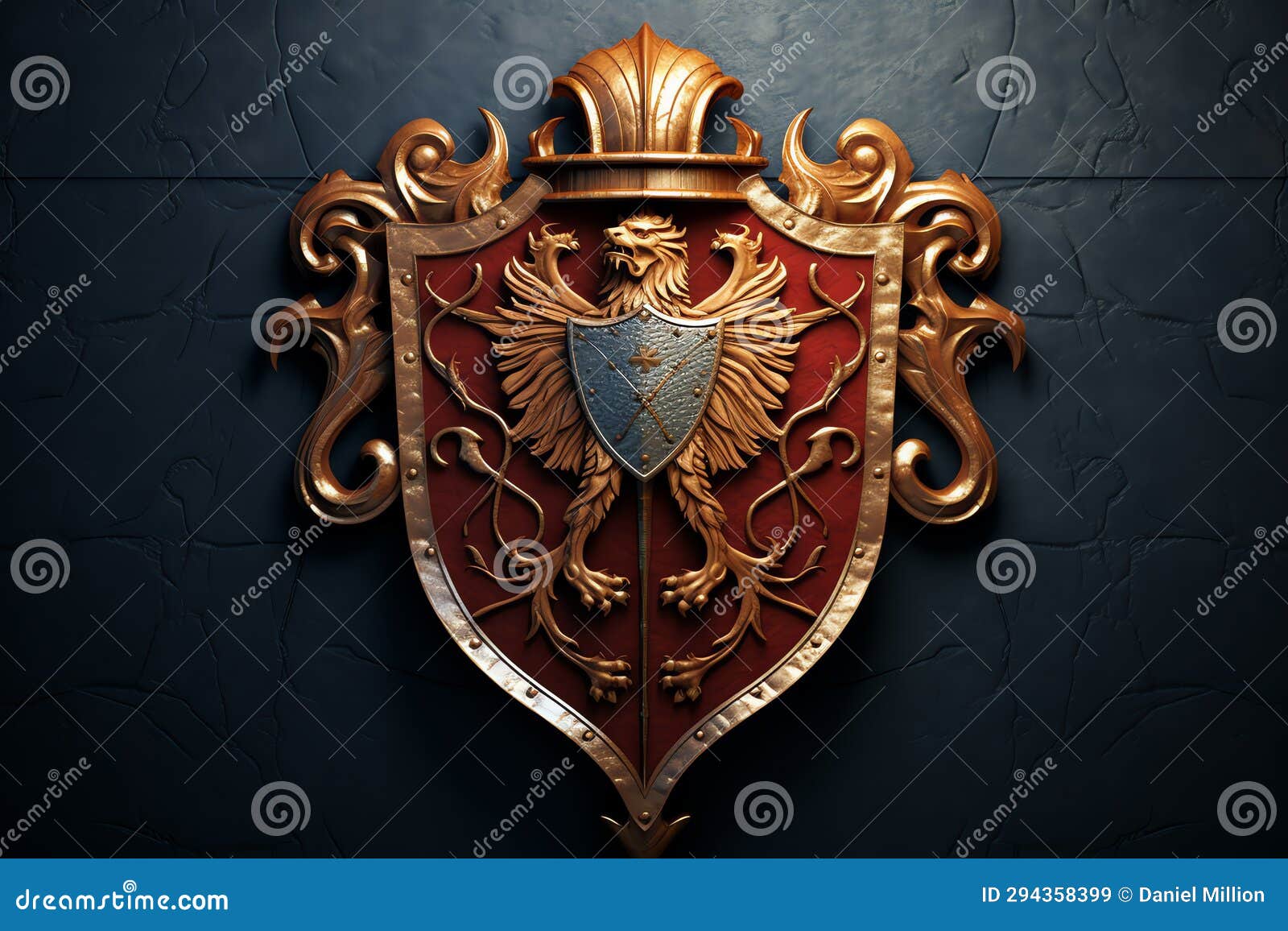 Crest Medieval Fantasy Photo Stock Illustration - Illustration of ...