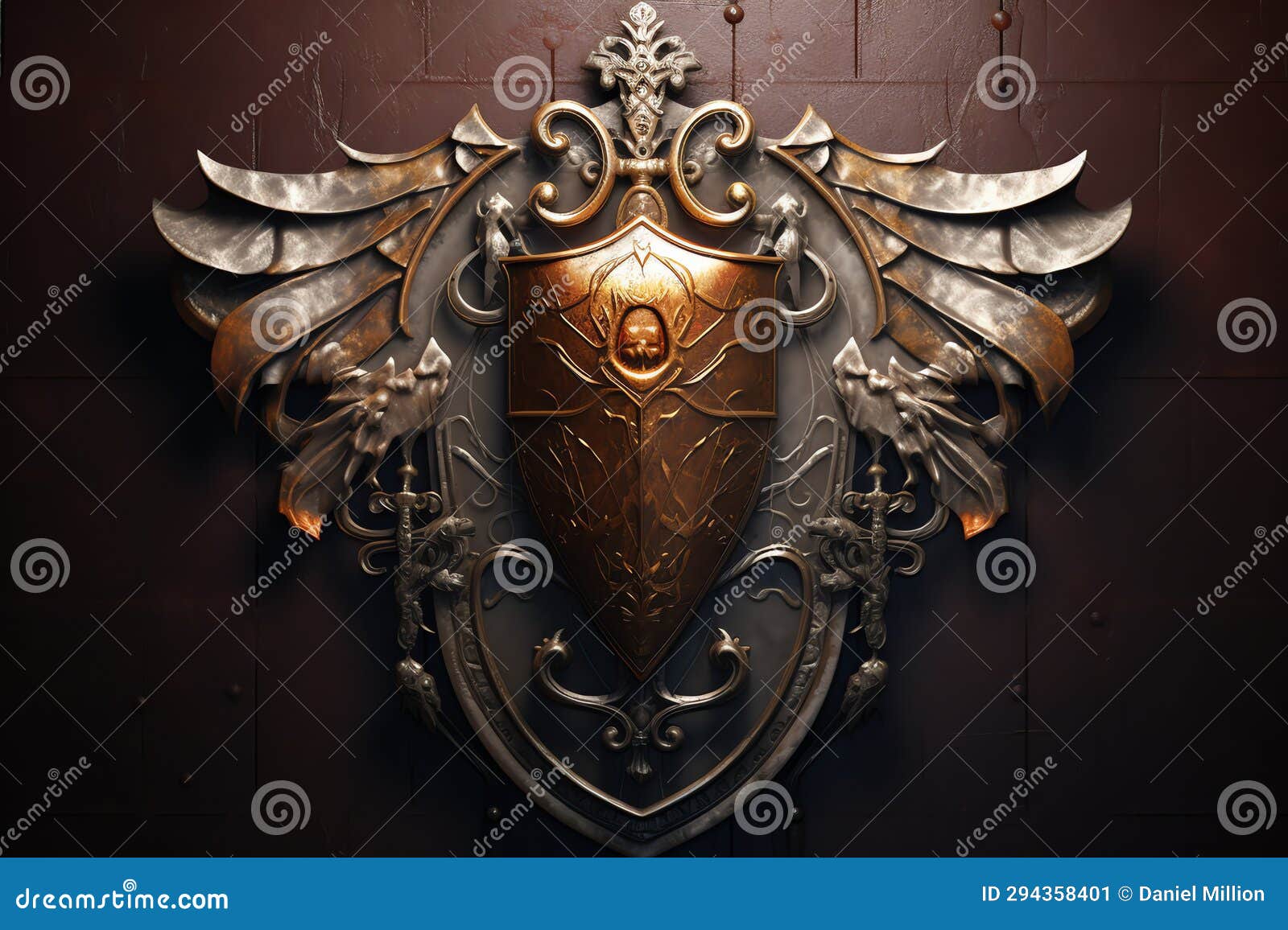 Crest Medieval Fantasy Photo Stock Illustration - Illustration of ...