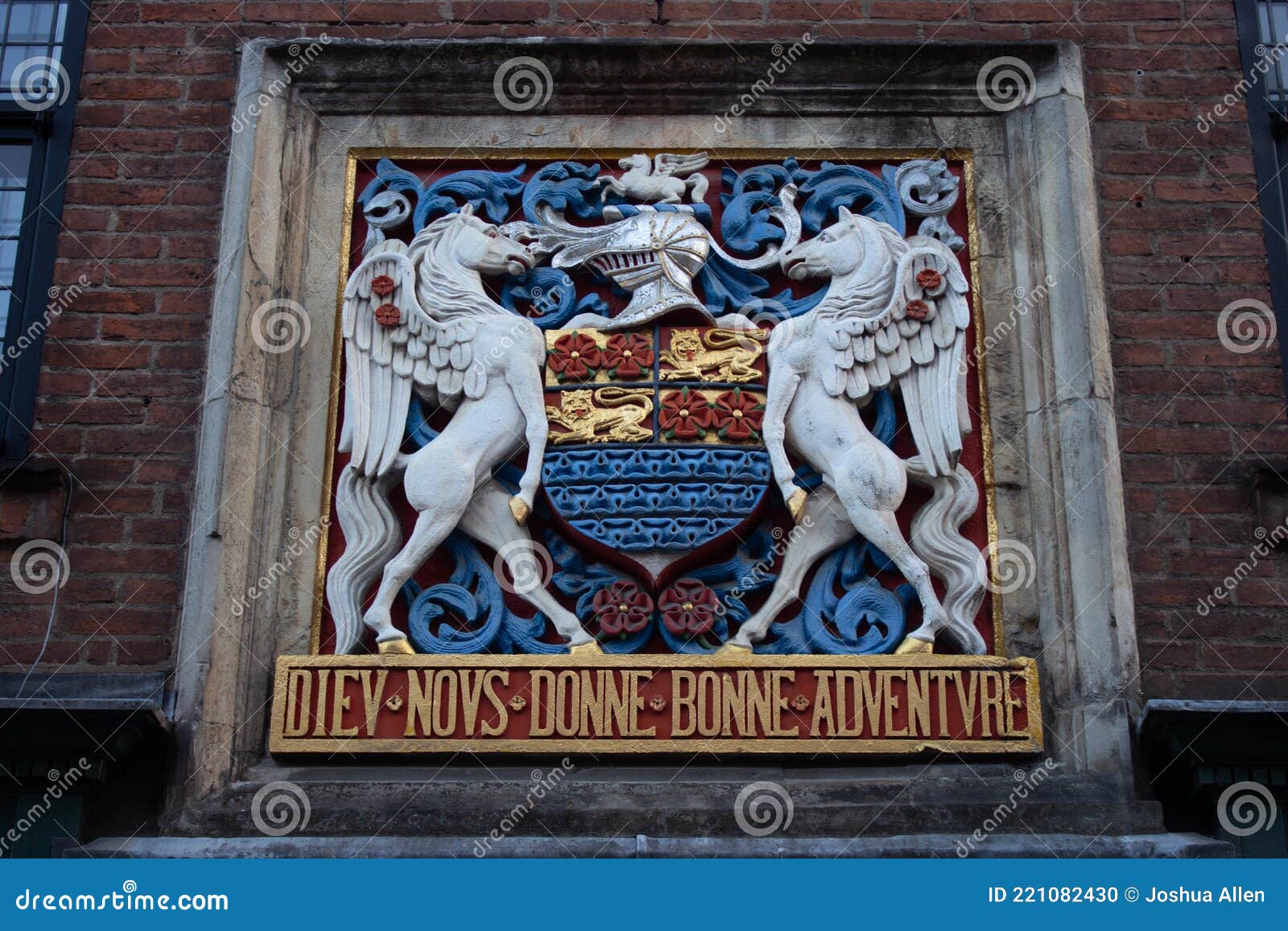 The Crest of a Medieval Guildhall in York Stock Photo - Image of shield ...
