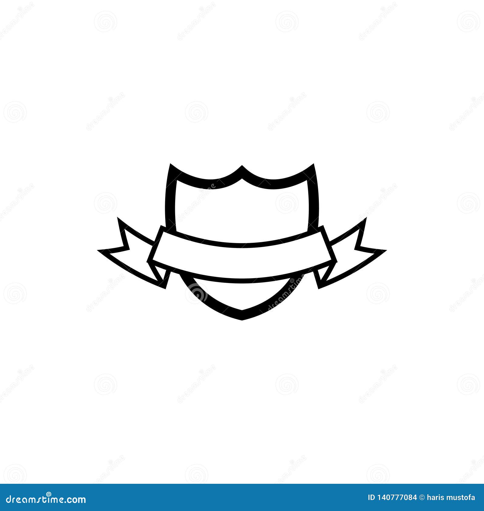 Crest Shield with Ribbon Icon Design Template Vector Stock Illustration ...