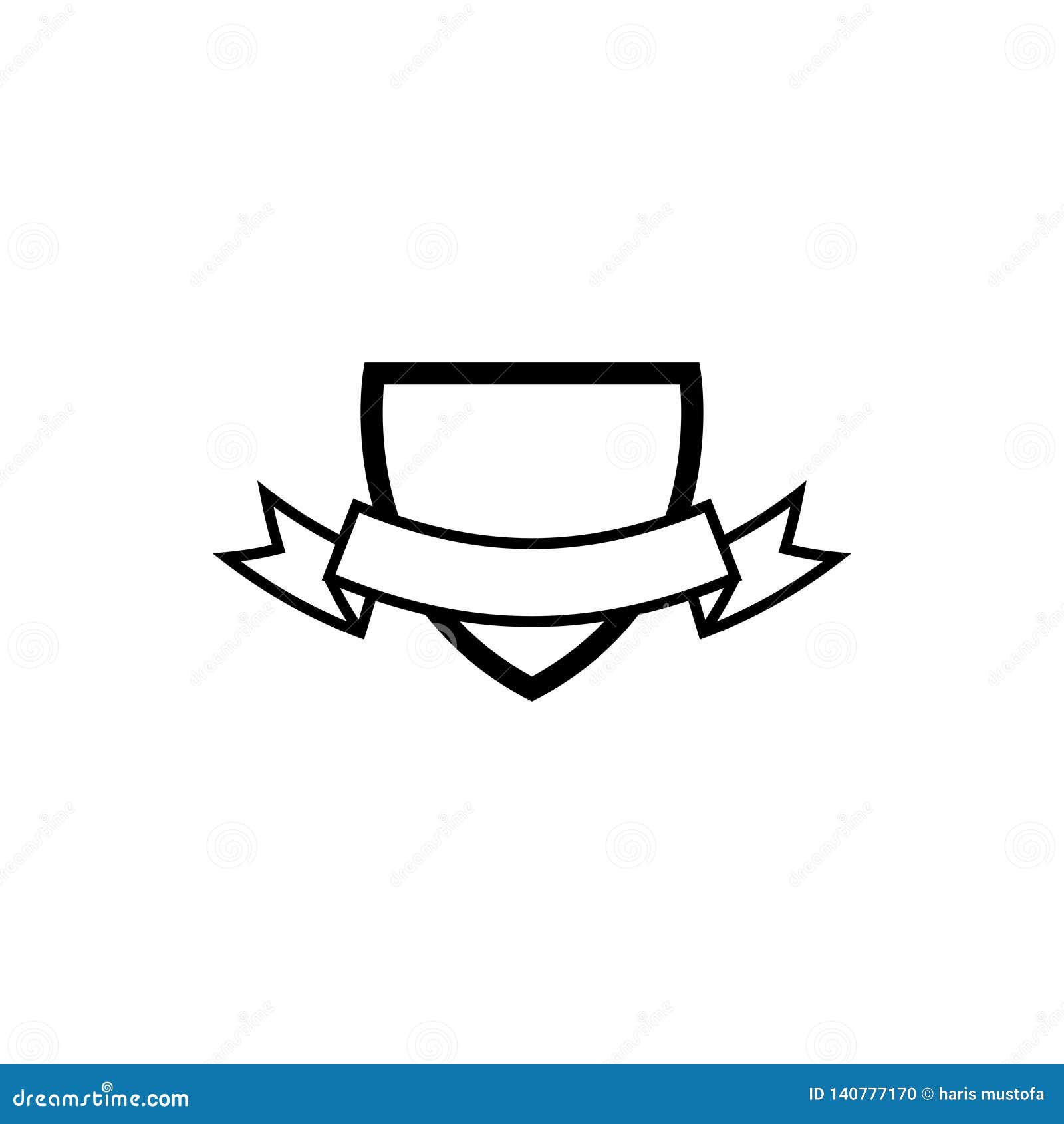 Crest Shield with Ribbon Icon Design Template Vector Stock Vector ...