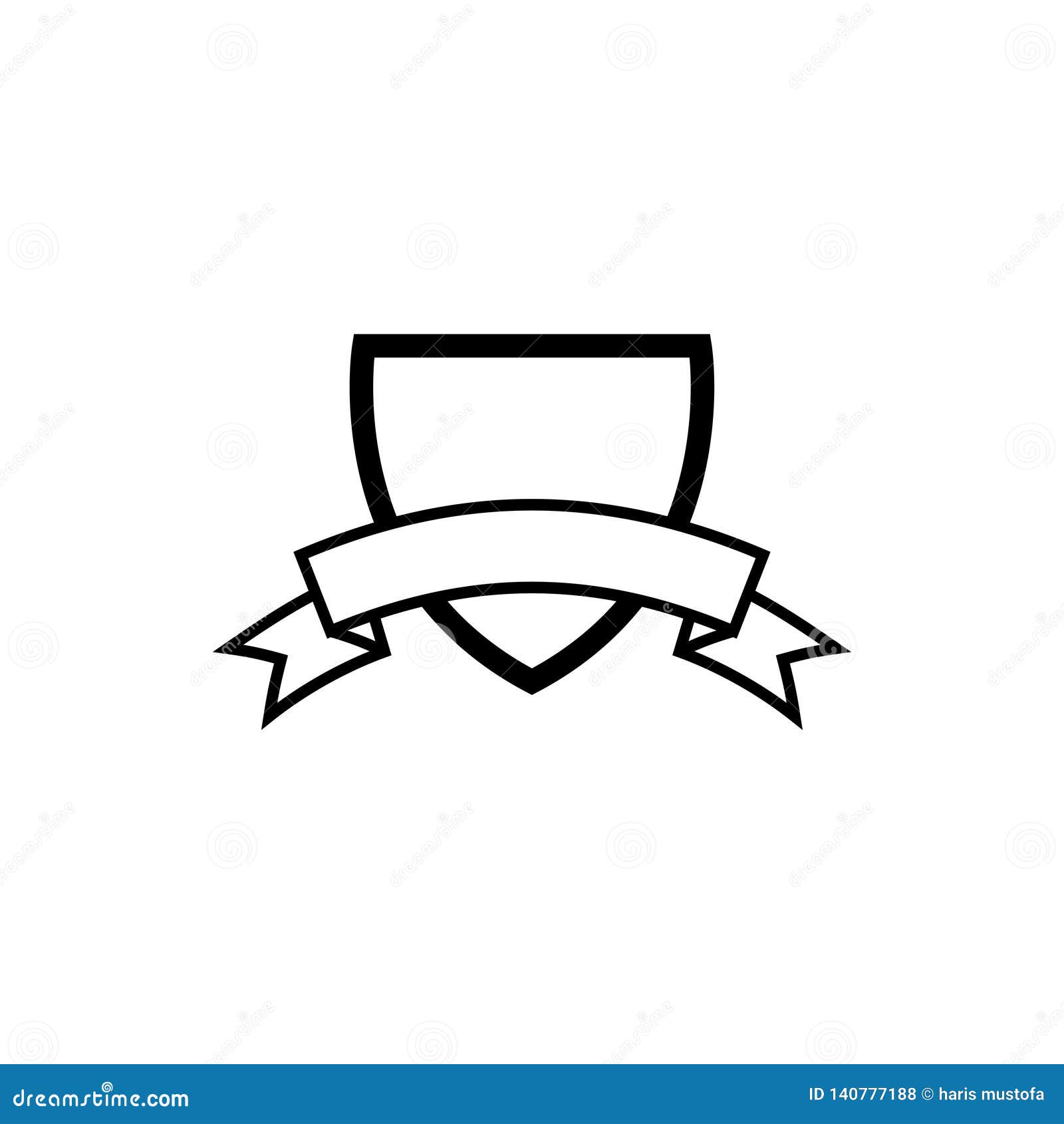 Shield Ribbon Letter D Cartoon Vector | CartoonDealer.com #87580373