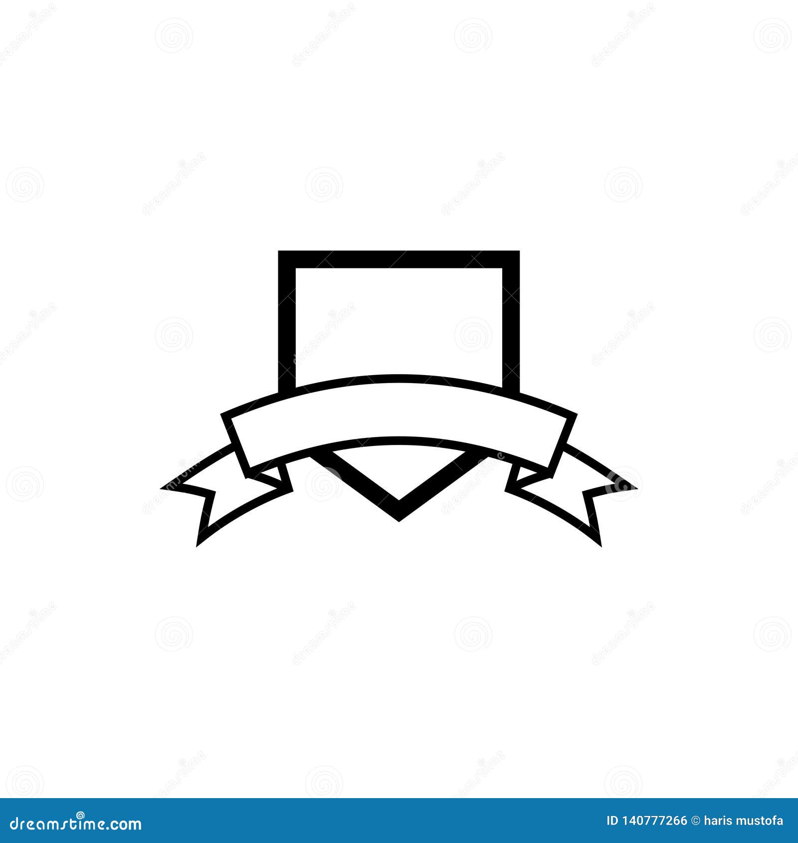 Crest Shield with Ribbon Icon Design Template Vector Stock Illustration ...