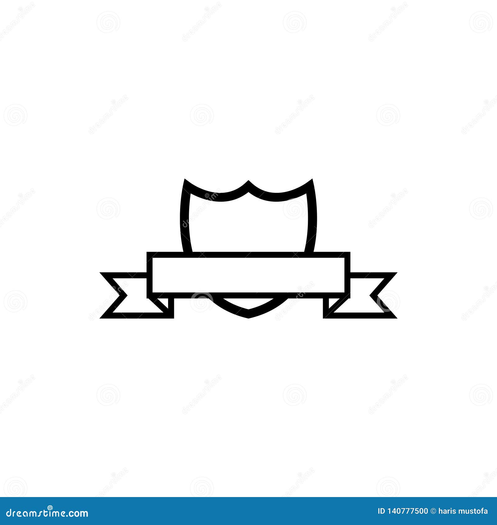 Crest Shield with Ribbon Icon Design Template Vector Stock Illustration ...