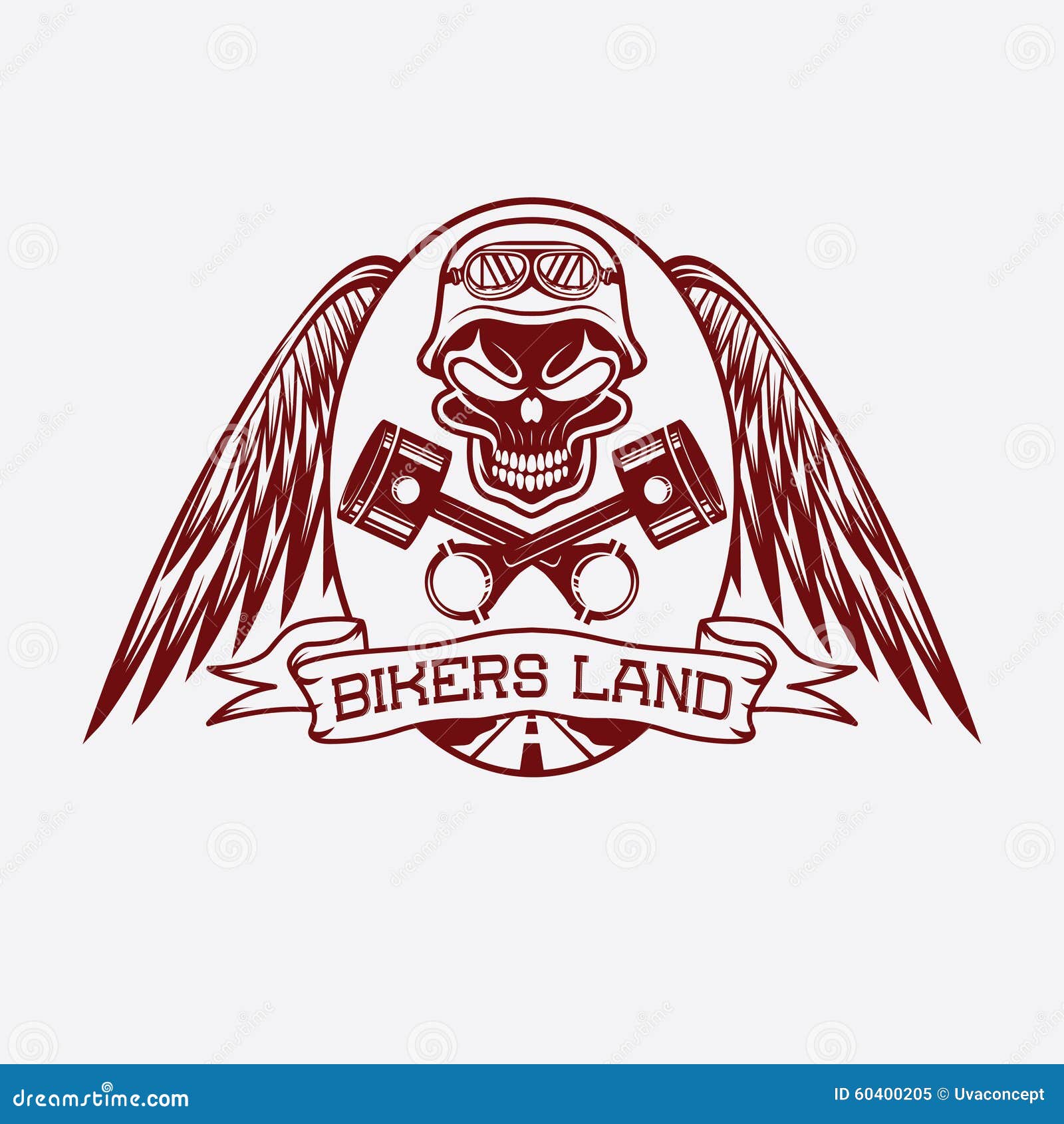 Crest with Skull,wings and Pistons Stock Vector - Illustration of ...