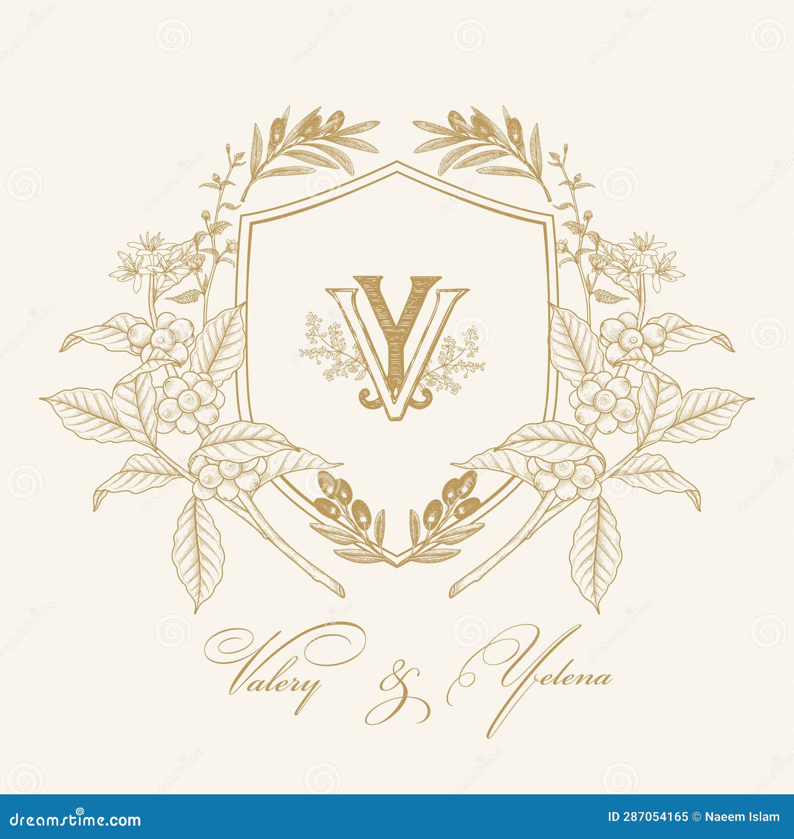 VY Initial Wedding Monogram Logo Crest Stock Vector - Illustration of ...