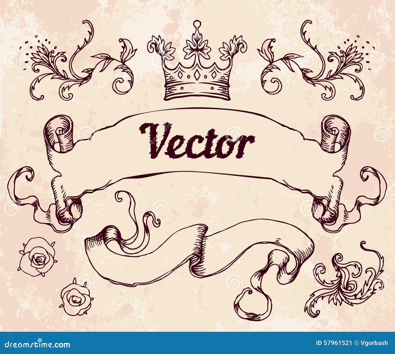 Crest with Vintage Style Design Elements, Use for Logo, Frame Stock ...