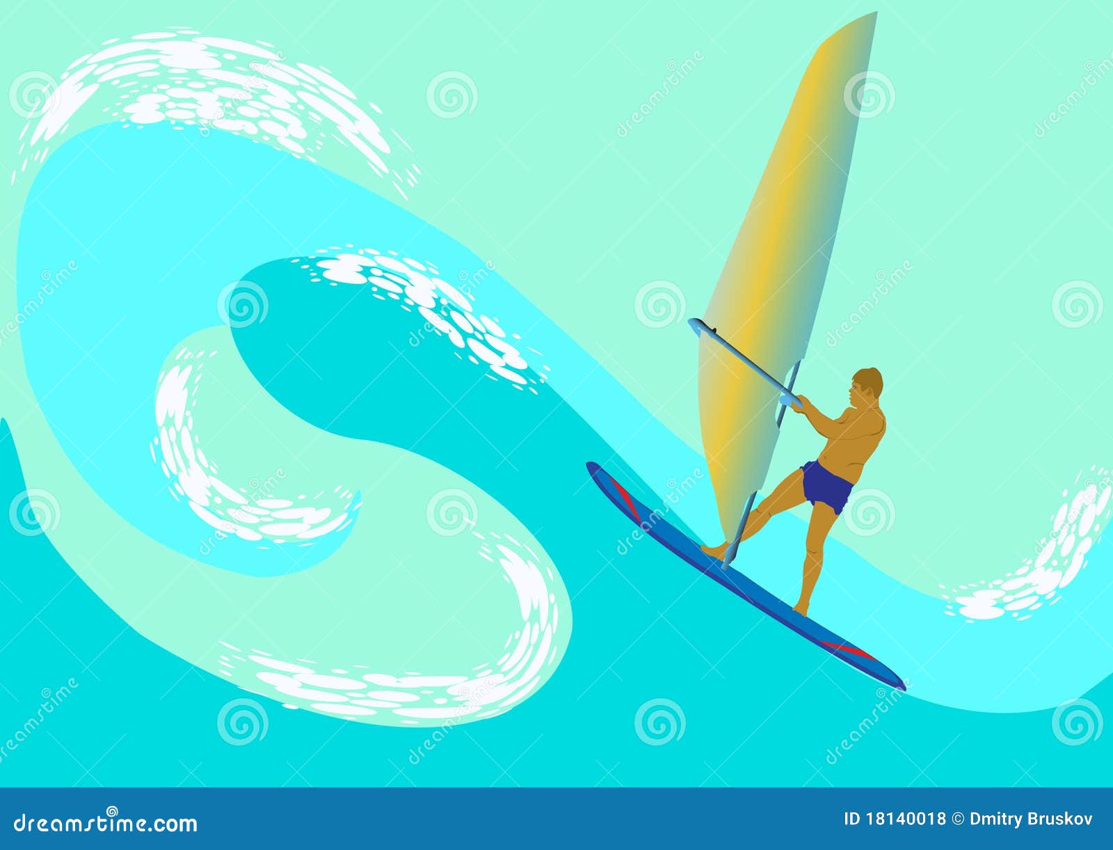 On the crest of a wave stock vector. Illustration of adult - 18140018