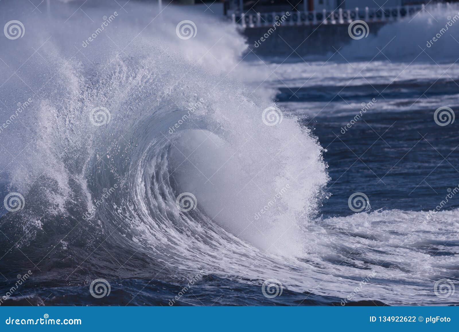 The Crest of a Wave Breaking Stock Photo - Image of north, splashes ...