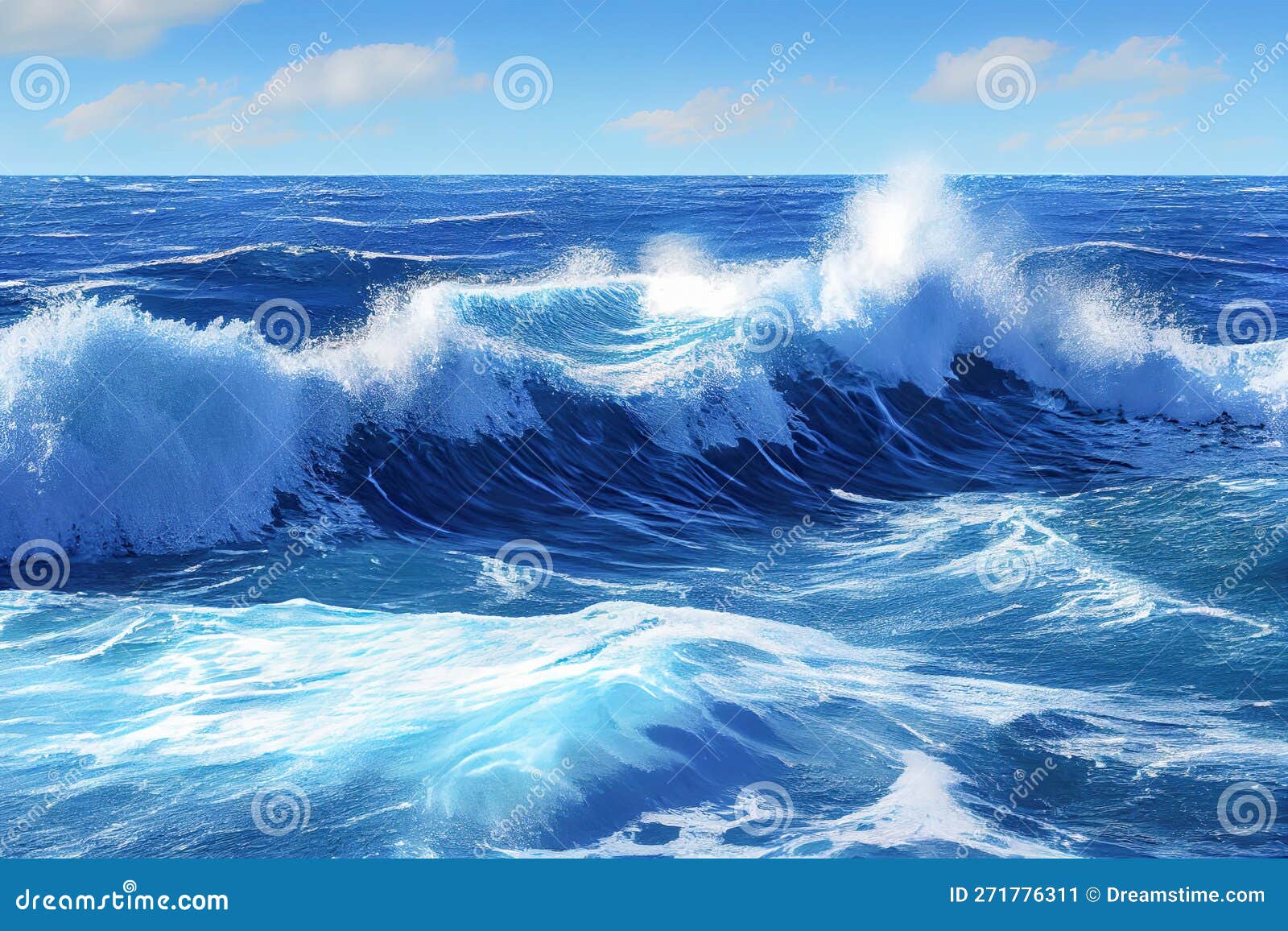 Crest of a Wave in the Sea on a Sunny Day. Generative AI, Generative ...