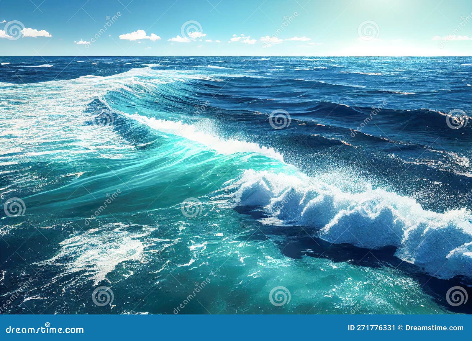 Crest of a Wave in the Sea on a Sunny Day. Generative AI, Generative ...