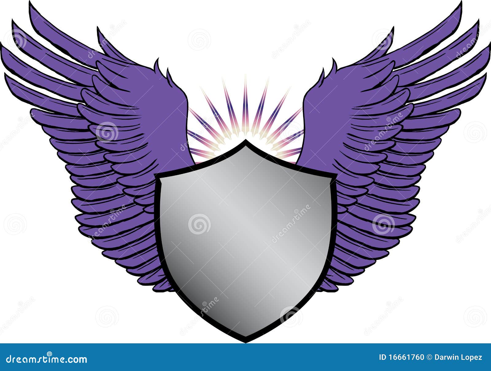Crest with wings stock illustration. Illustration of color - 16661760