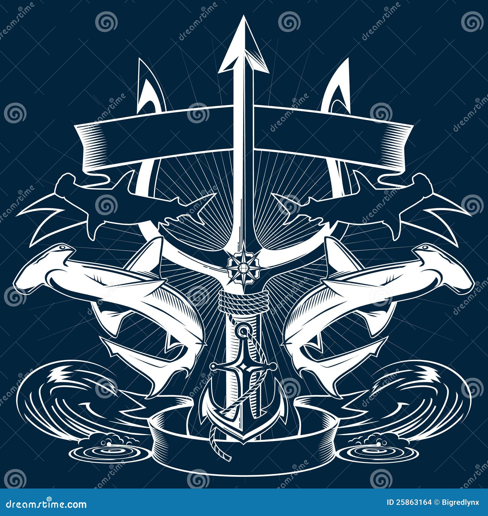 Cresta del tridente ilustración del vector. Ilustración de azul - 25863164