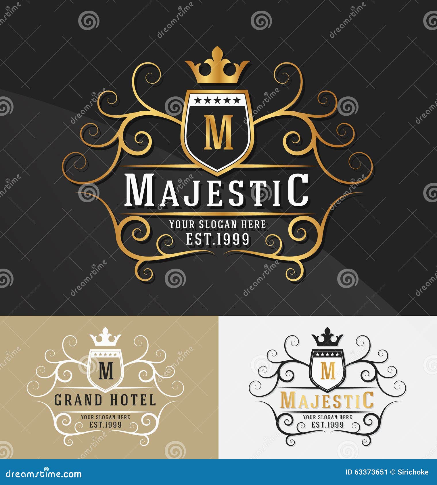 Cresta Real Superior Logo Design Ilustración del Vector - Ilustración ...