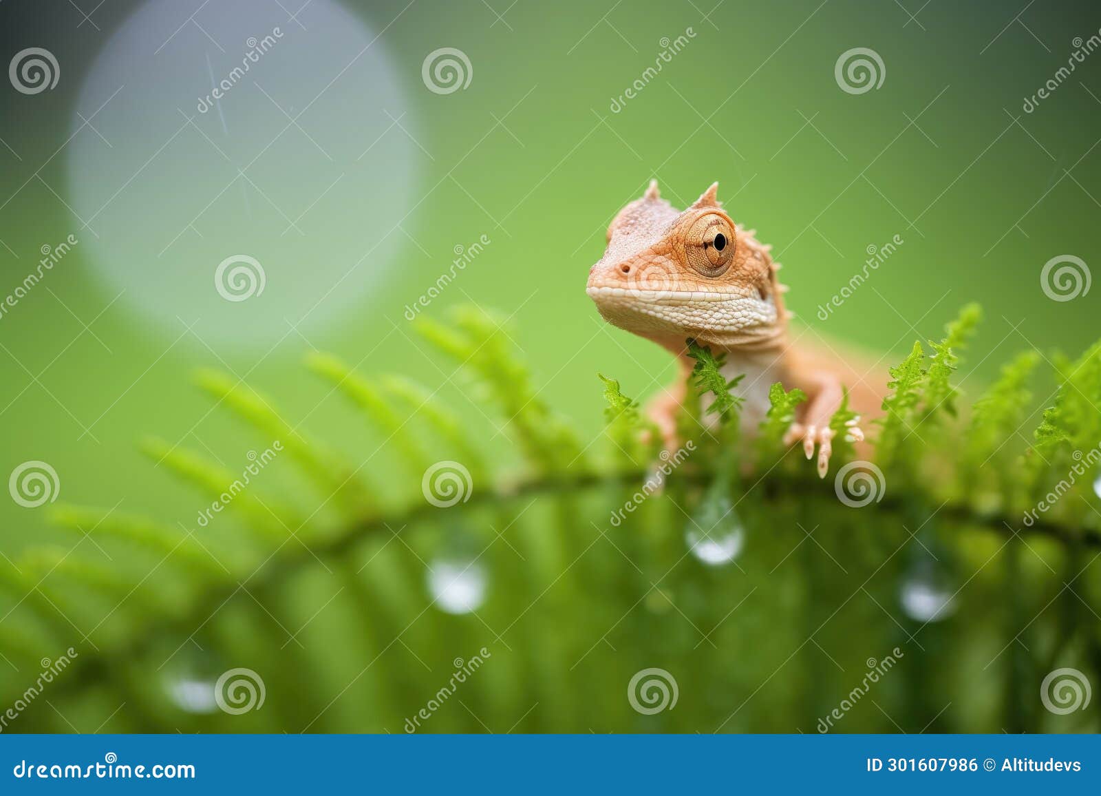 Crested Anole with Dewlap Out among Ferns Stock Photo - Image of animal ...