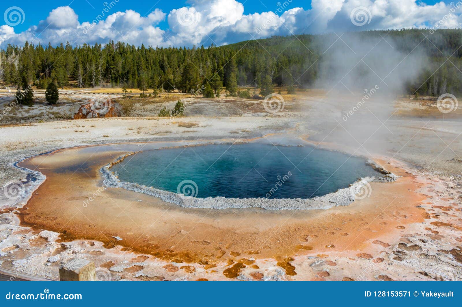 Crested Pool in the Upper Geyser Basin Stock Image - Image of rises ...