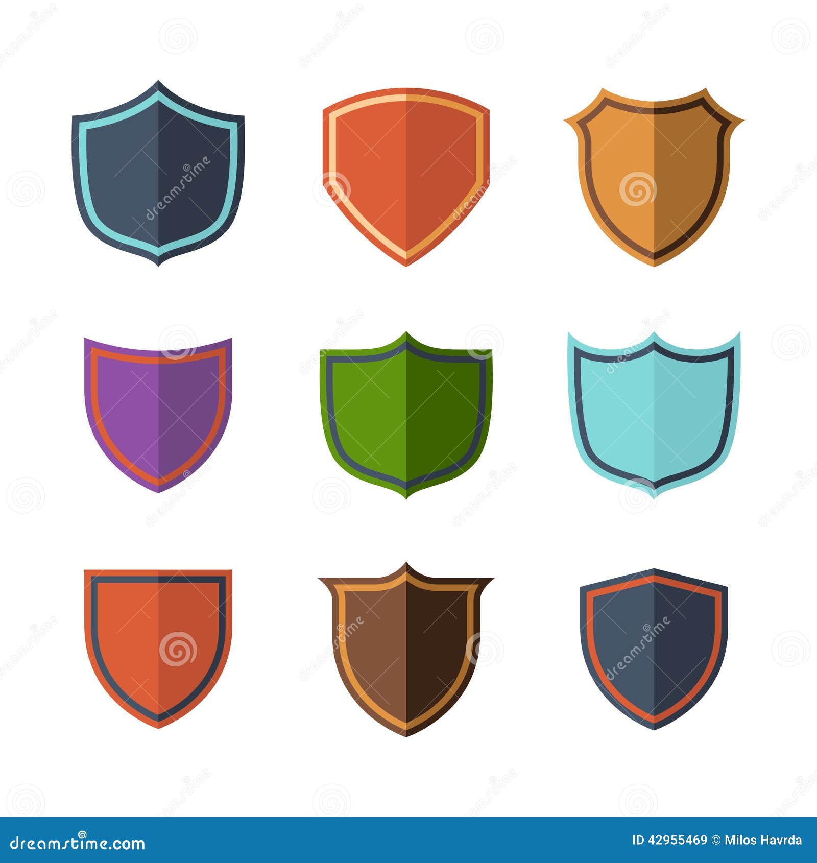 Crests Flat Design Set Over White Background Stock Vector ...