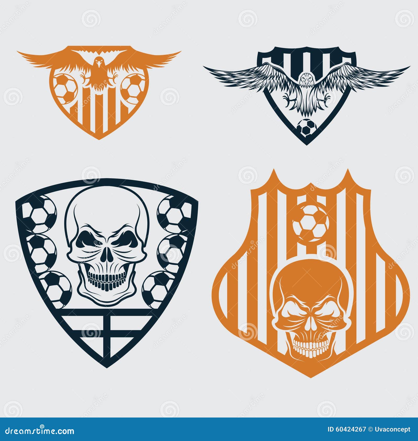Team Crests Set With Snake And Skulls Vector Illustration ...
