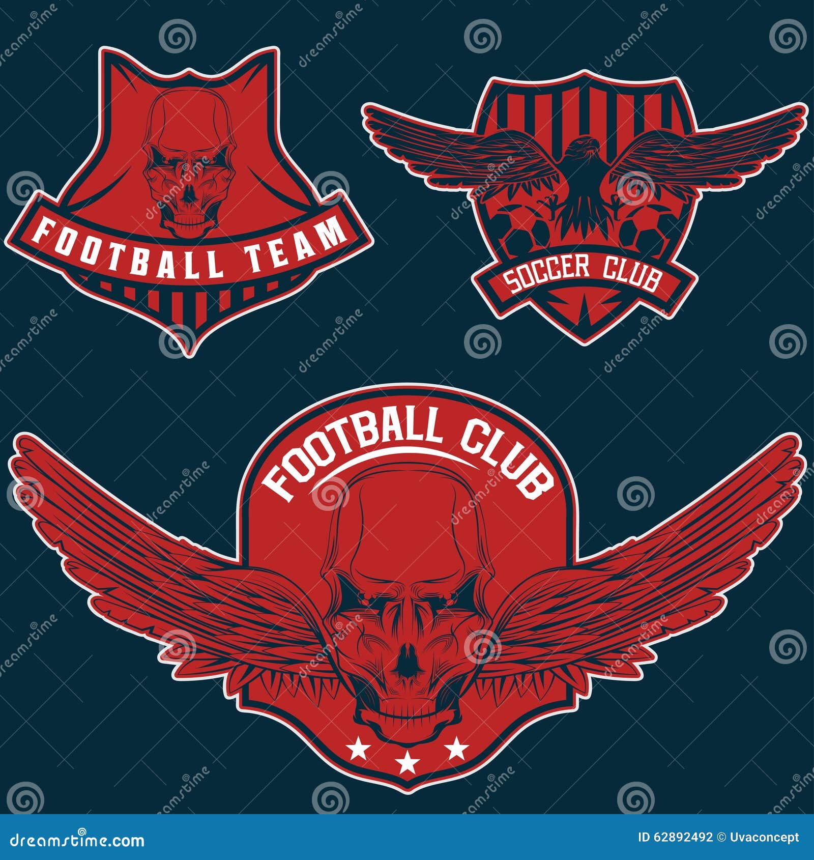 Team Crests Set With Eagles Vector Design Template | CartoonDealer.com ...