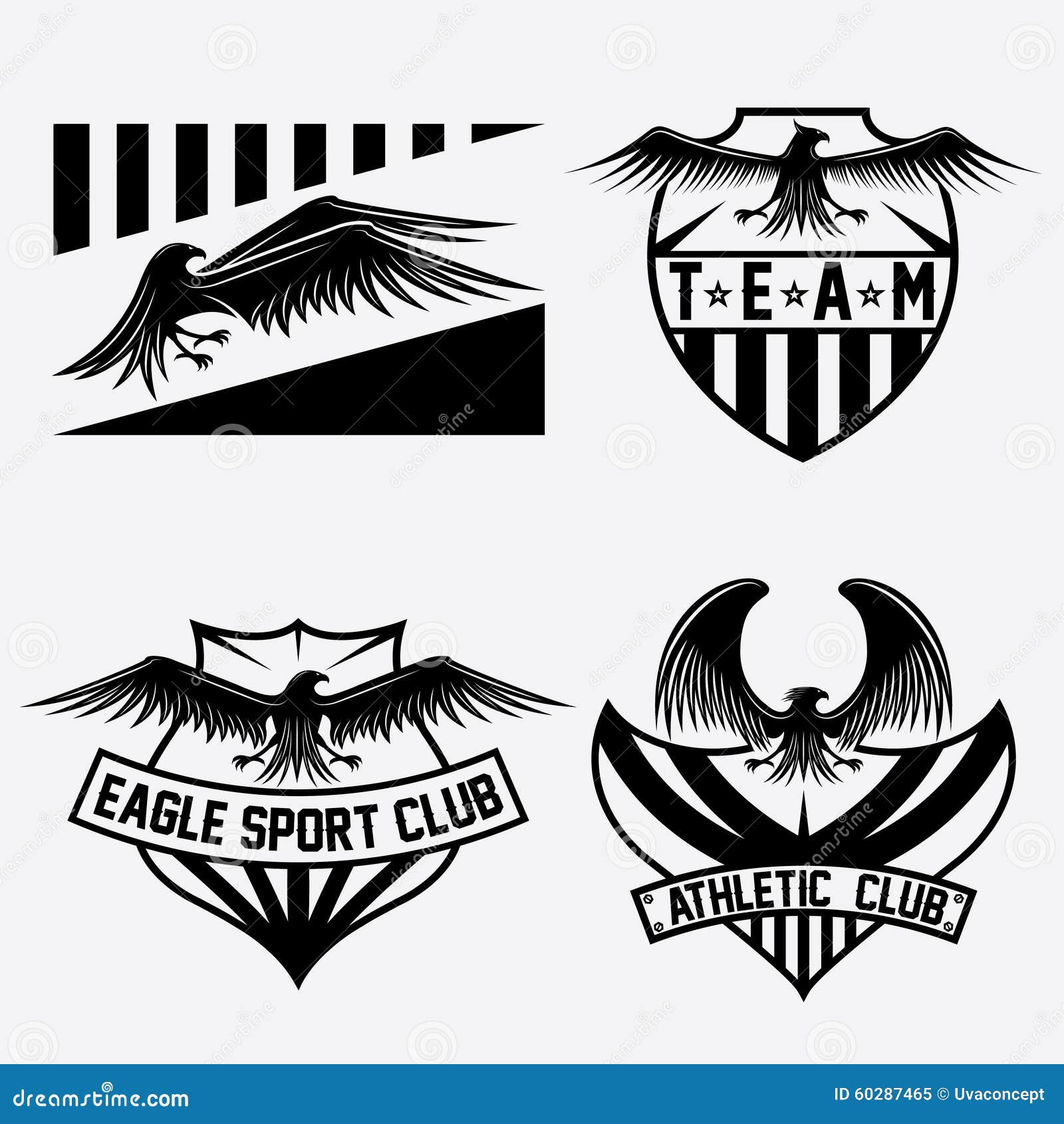 Team Crests Set With Eagles Vector Design Template | CartoonDealer.com ...