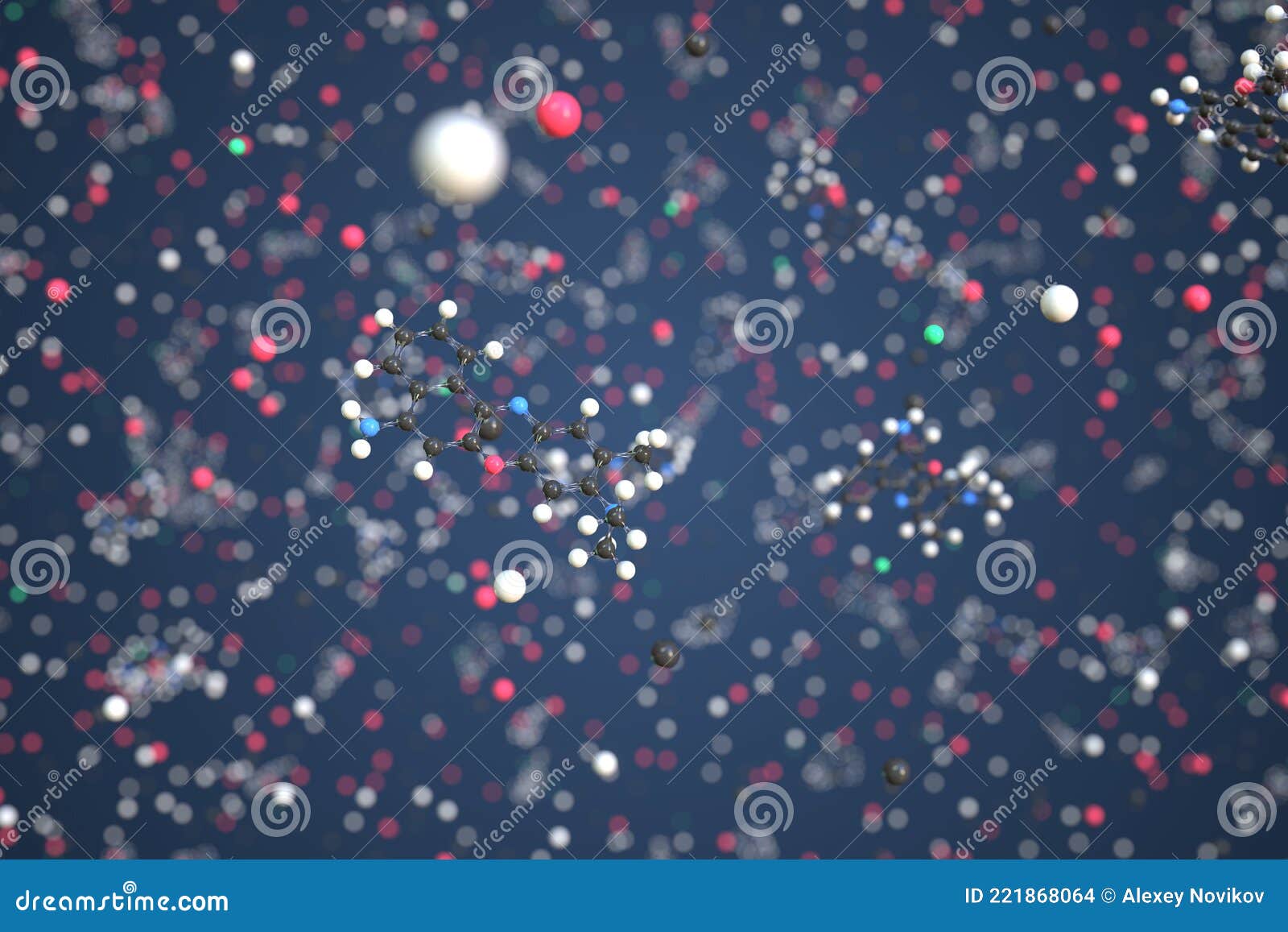 Cresyl Violet Molecule, Scientific Molecular Model, 3d Rendering ...