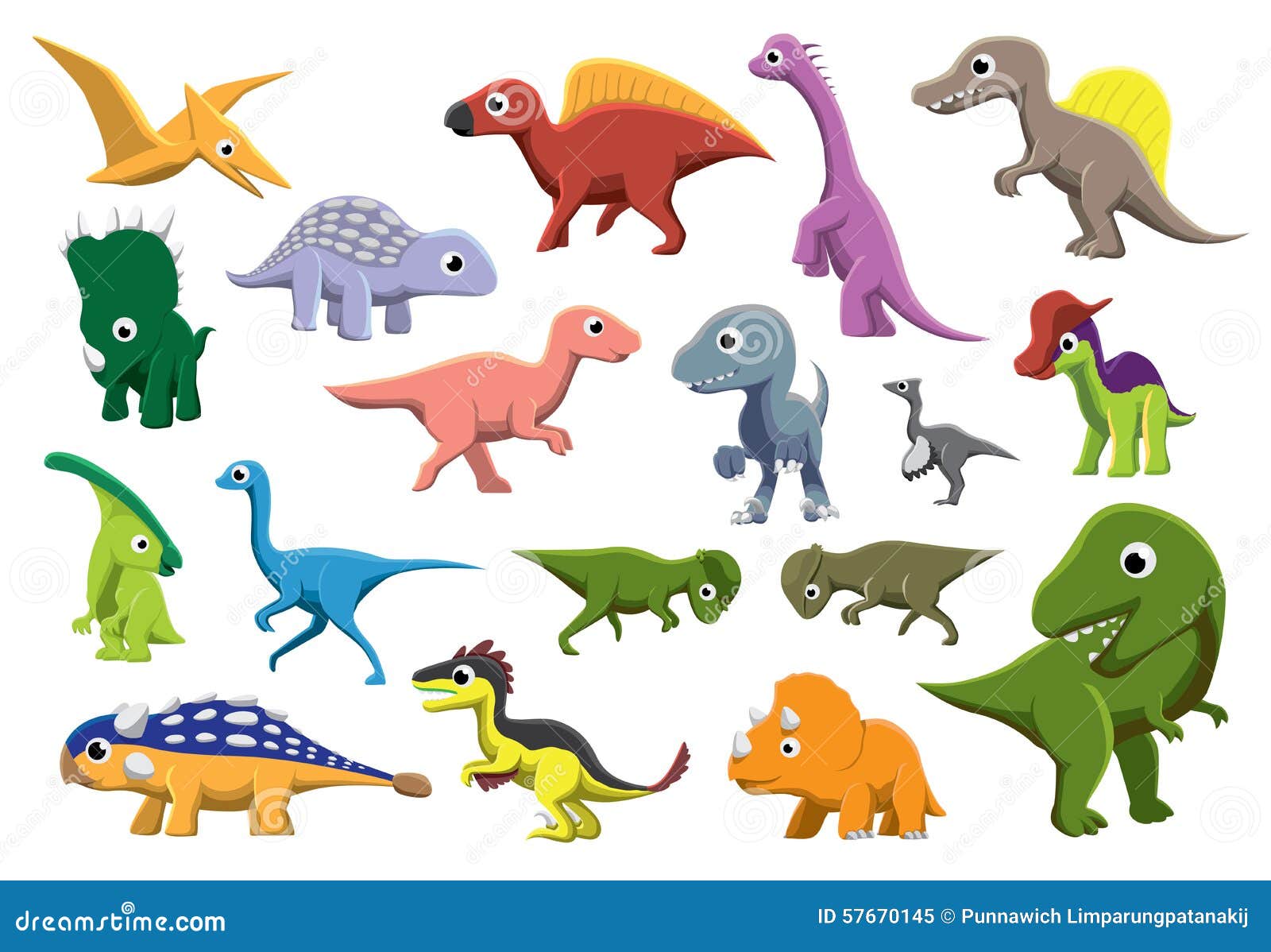 Cretaceous Dinosaurs Cartoon Vector Illustration | CartoonDealer.com ...