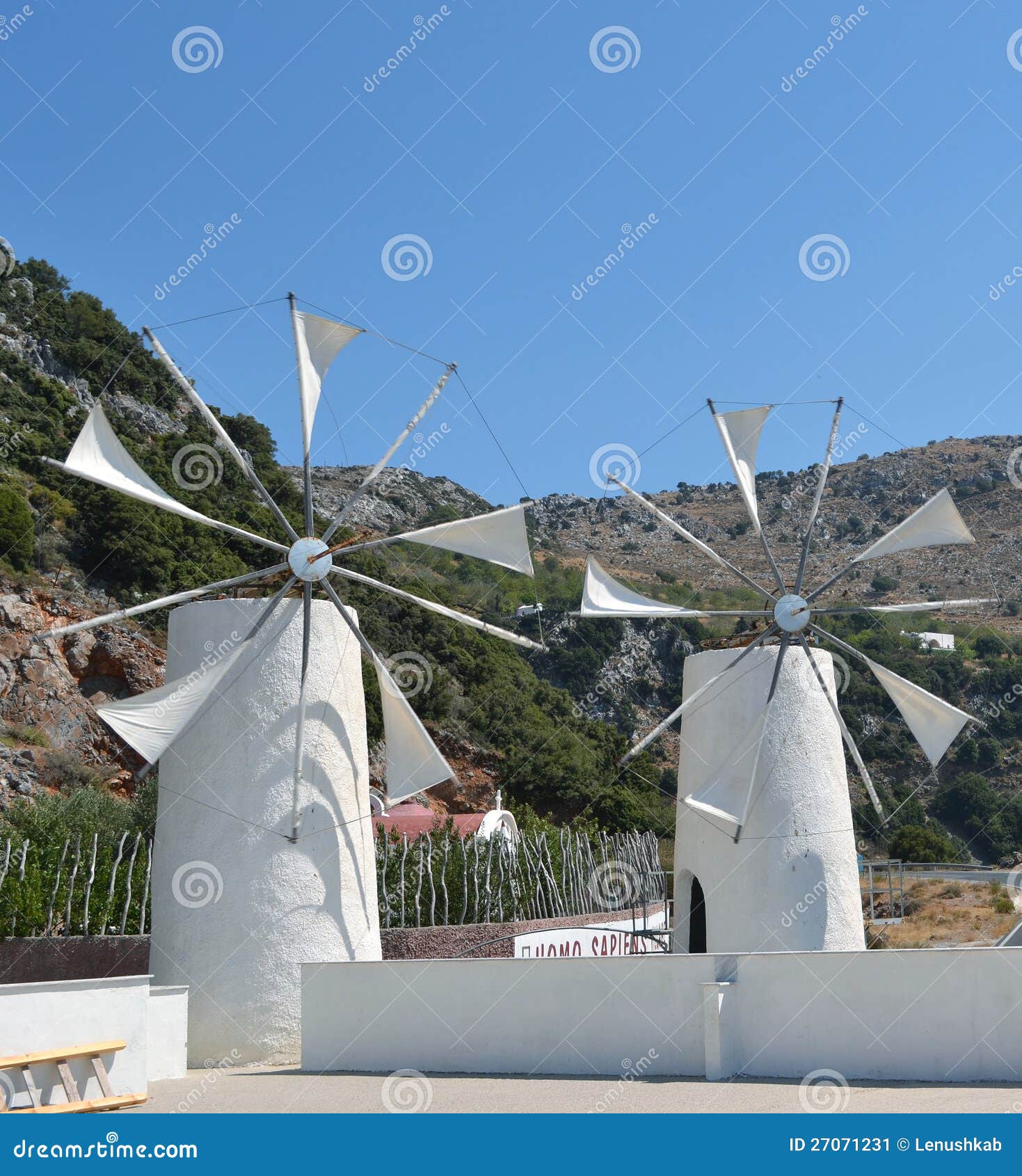 Cretan windmills stock image. Image of nature, rural - 27071231