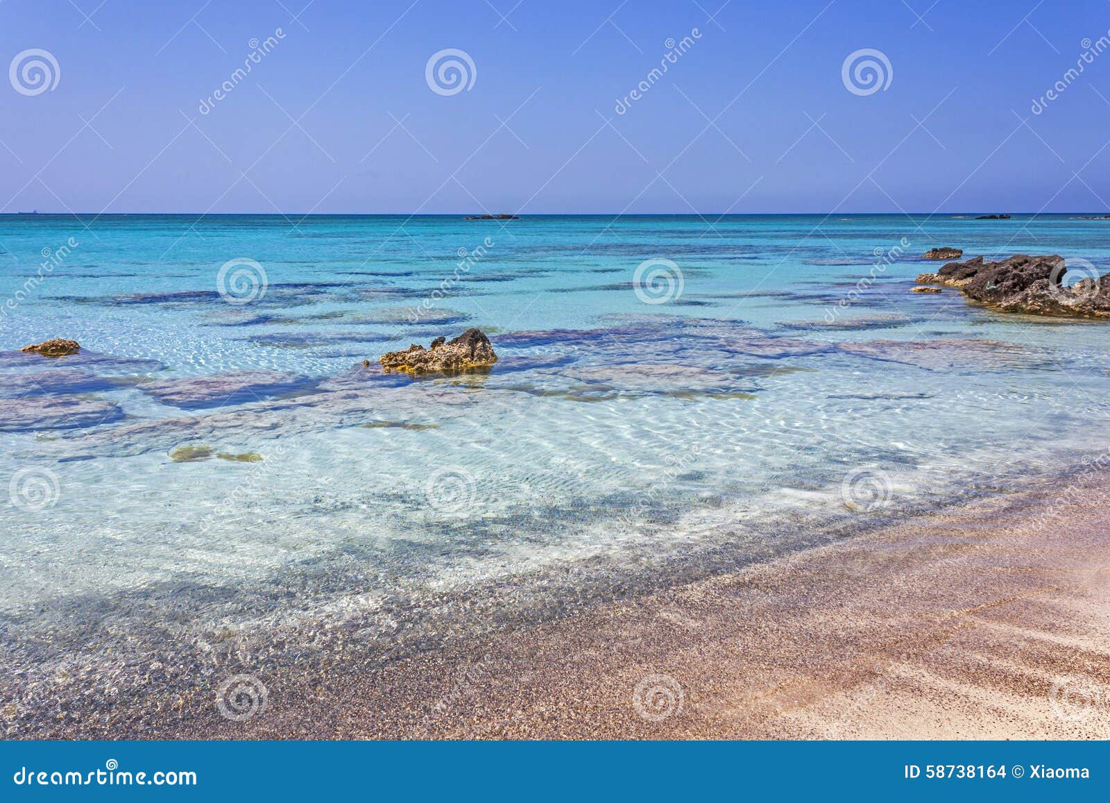 Crete beach Elafonisi stock photo. Image of clear, elafonisos - 58738164