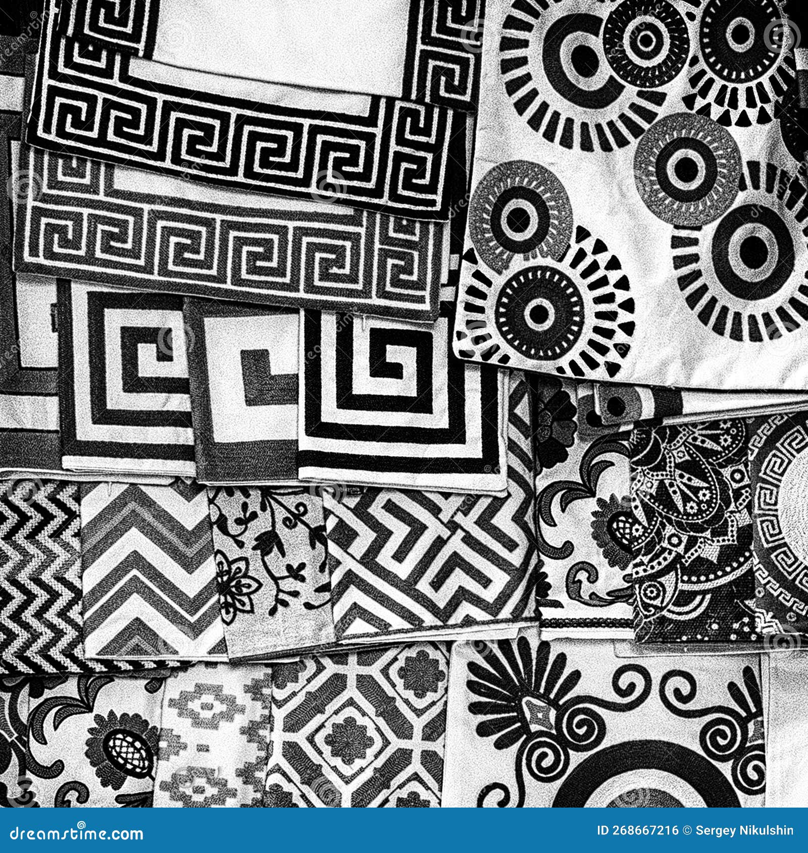 Traditional Greek textiles stock illustration. Illustration of text ...