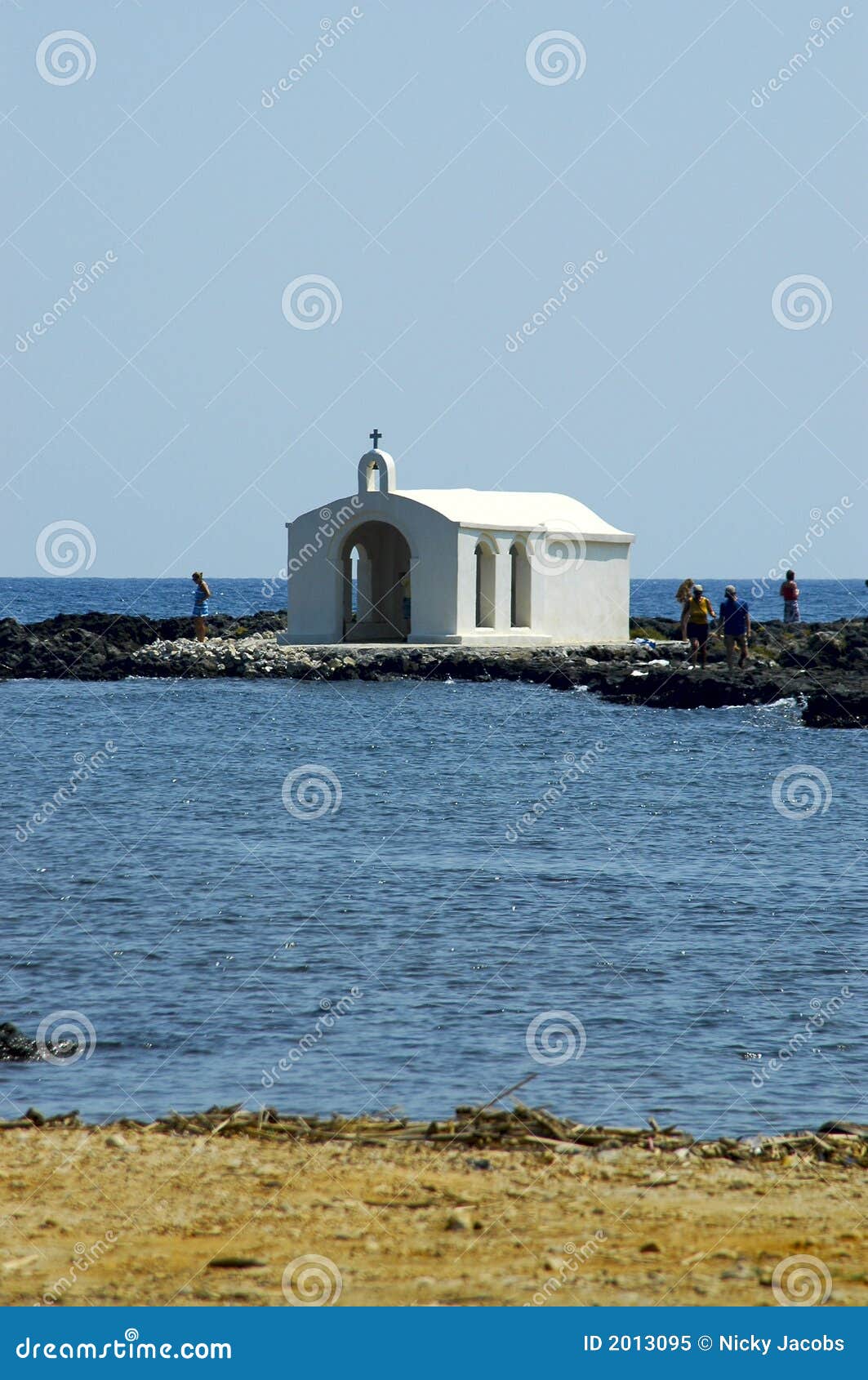 Crete church near ocean stock image. Image of cross, church - 2013095