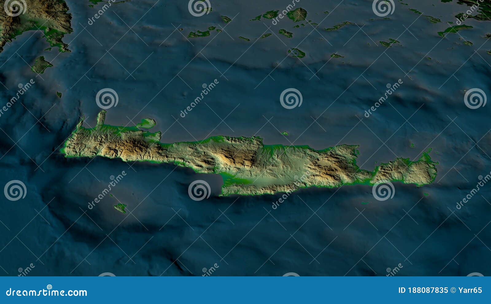 Crete, Greece - Highlighted. Physical Stock Illustration - Illustration ...