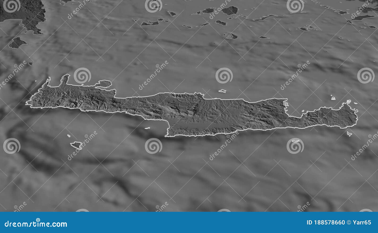 Crete, Greece - Outlined. Bilevel Stock Illustration - Illustration of ...